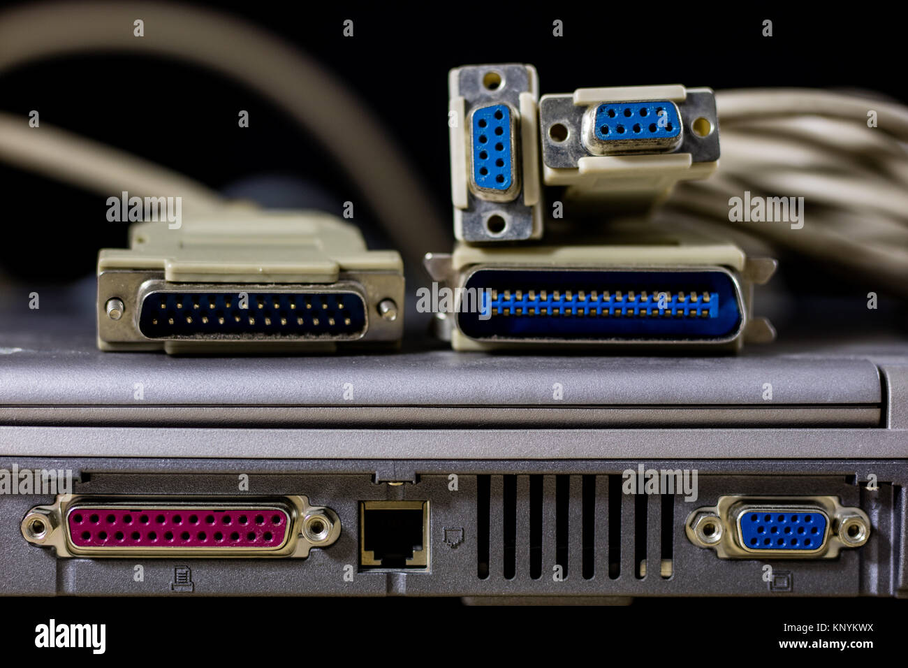 old computer wires. Cables lpt, com1 and com2 for desktop and laptop ...