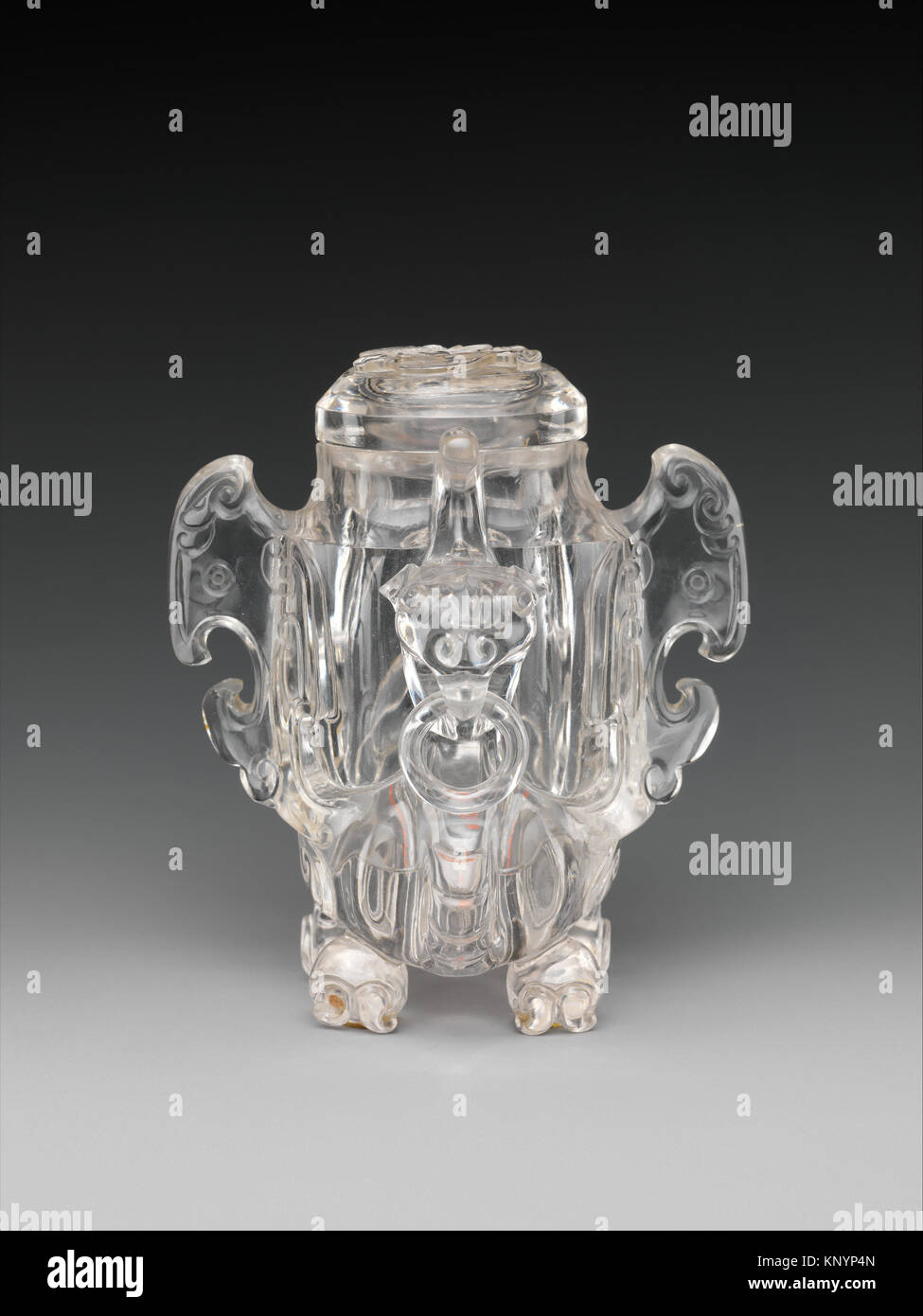 Vessel in the shape of a bird with archaic designs. Period: Qing ...