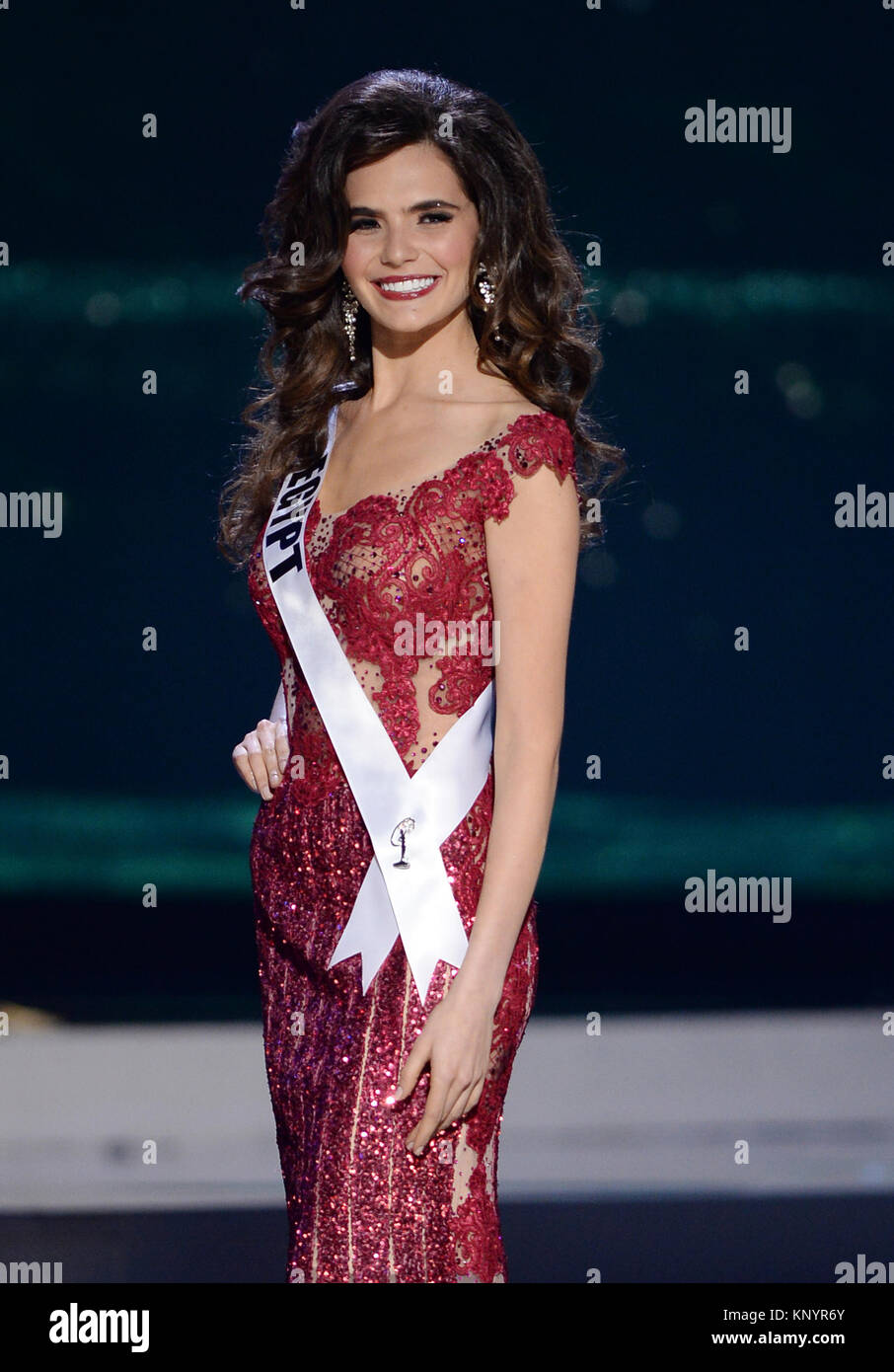MIAMI, FL - JANUARY 21: Miss Egypt Lara Debbane competes in the The ...