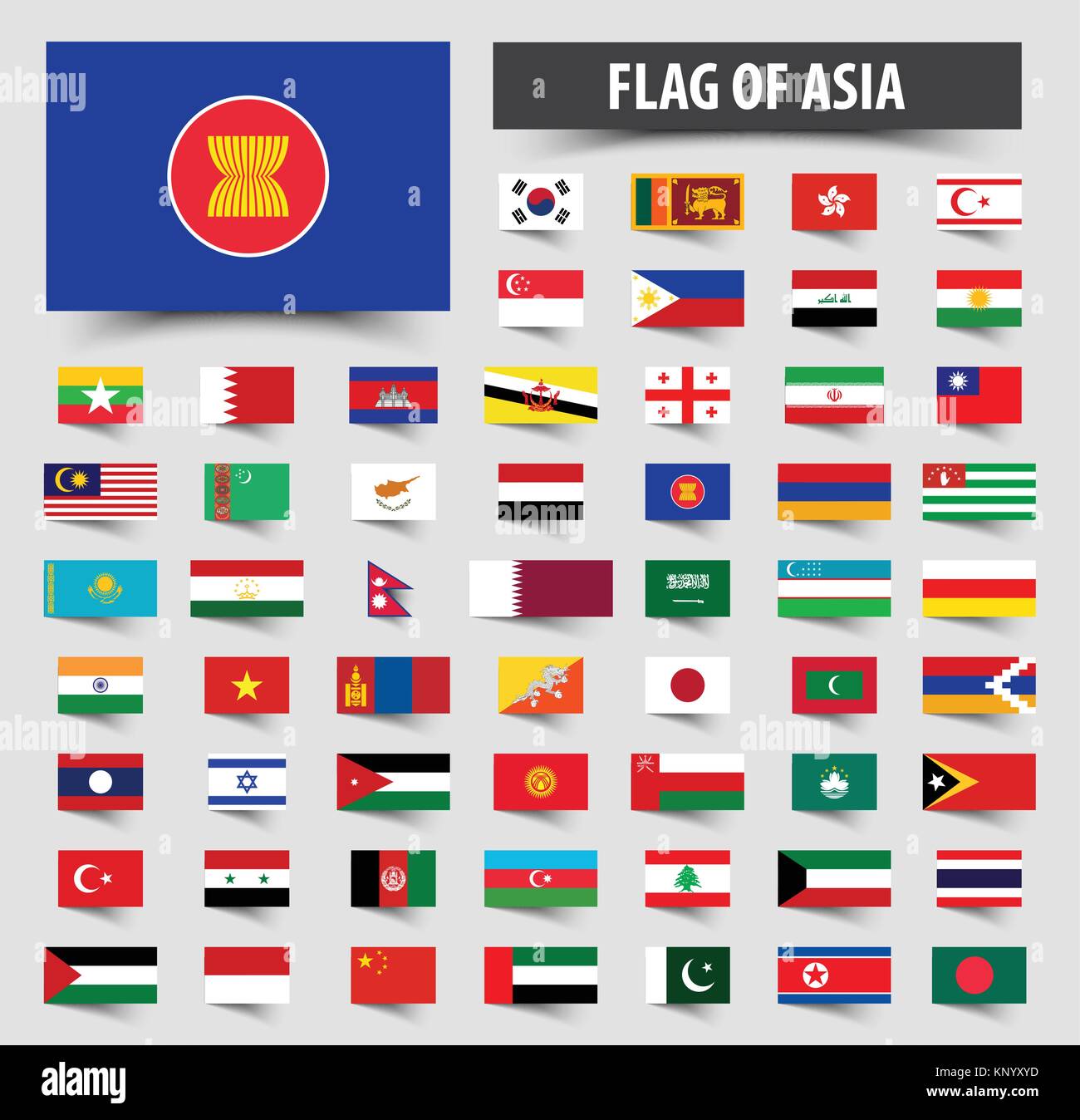 Flags Of Asia Complete Set