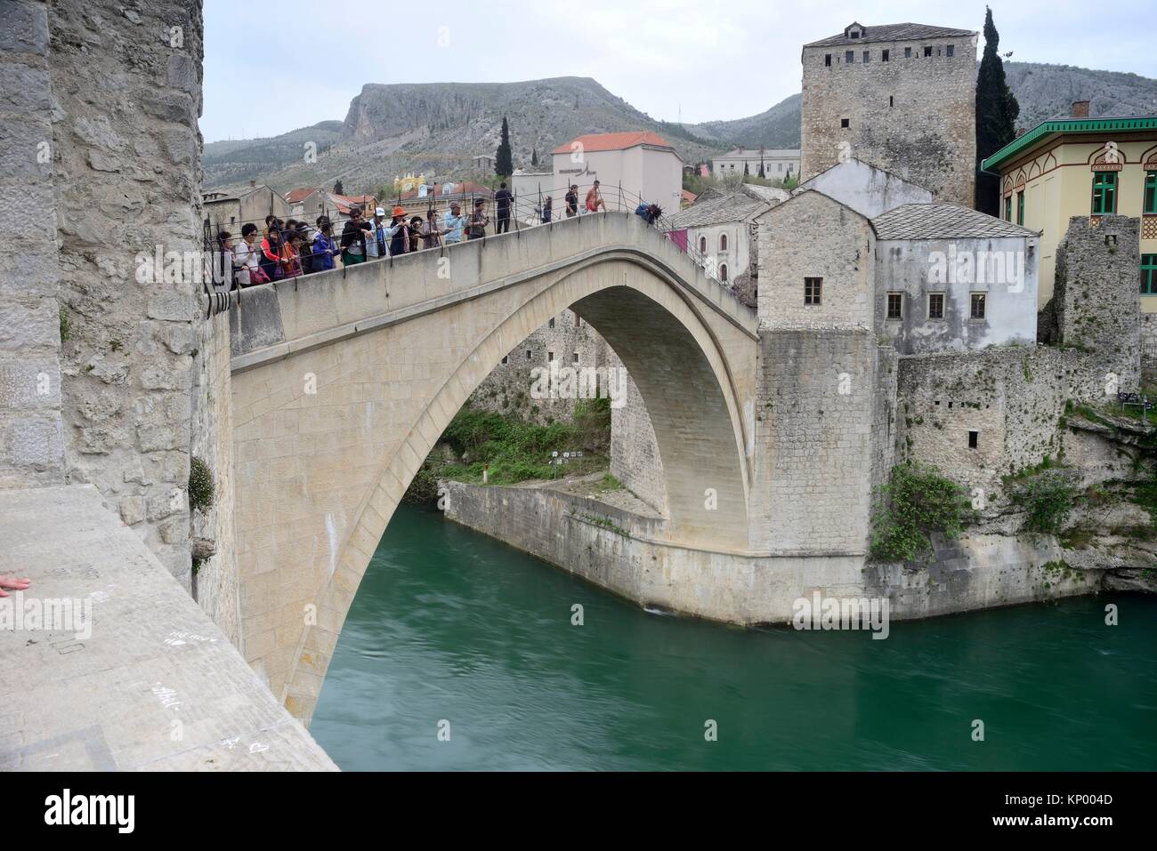 Old bridge ""Stari Most"" of Mostar, Bosnia and Herzegovina Stock Photo ...