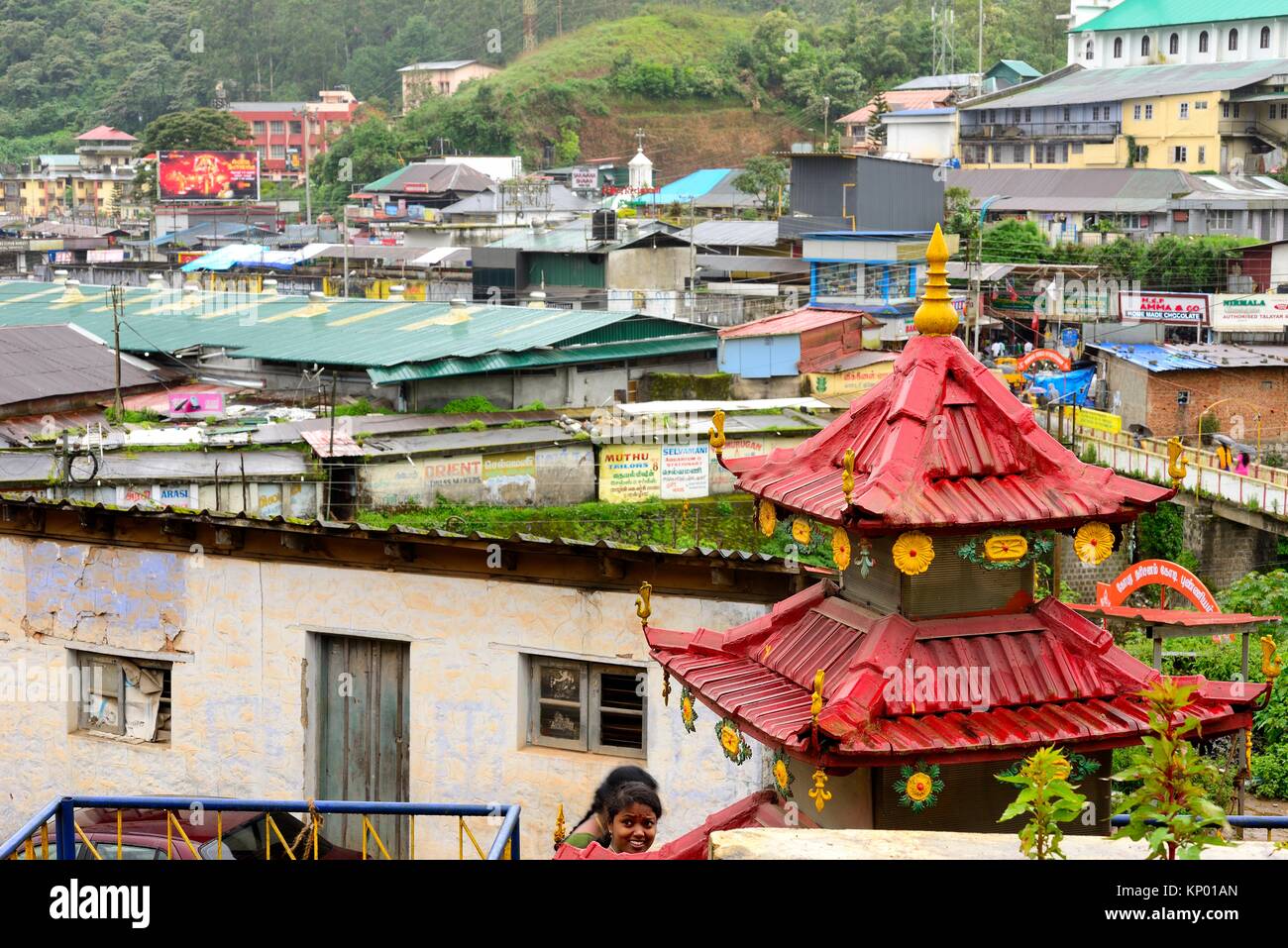 View from Hindu temple of Munnar, Idukki province, Kerala, India Stock ...