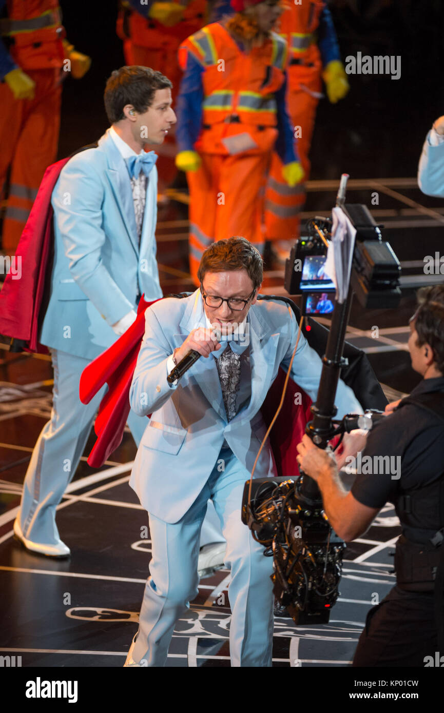 HOLLYWOOD, CA - FEBRUARY 22: Akiva Schaffer and Andy Samberg onstage ...