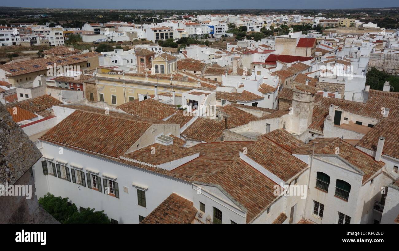 General view of Ciutadella, one of the two main menorca cities, seen ...