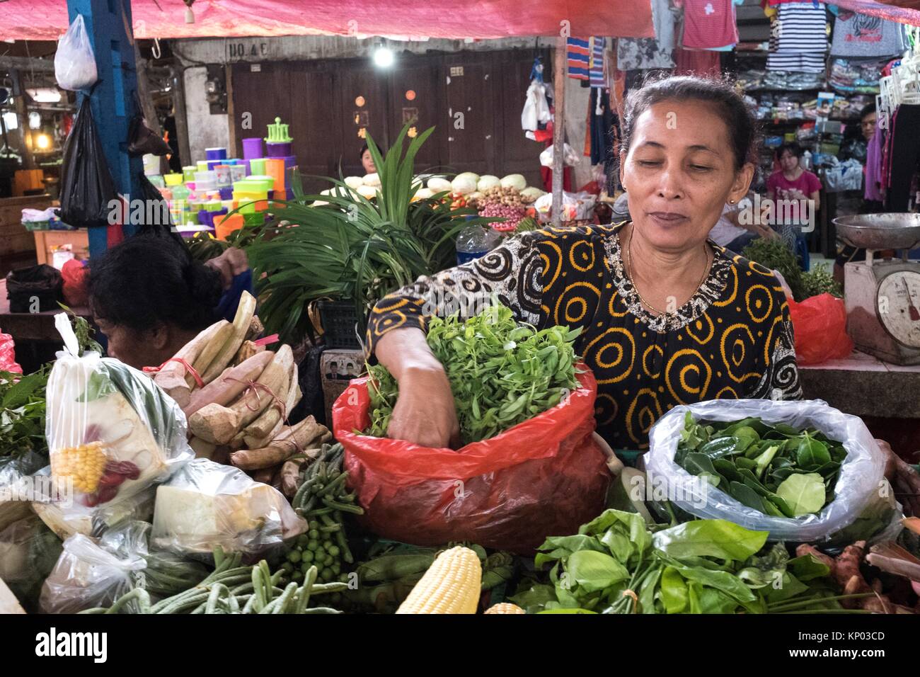 Pasar Turi vegetables market, Singkawang, West Kalimantan, Indonesia ...