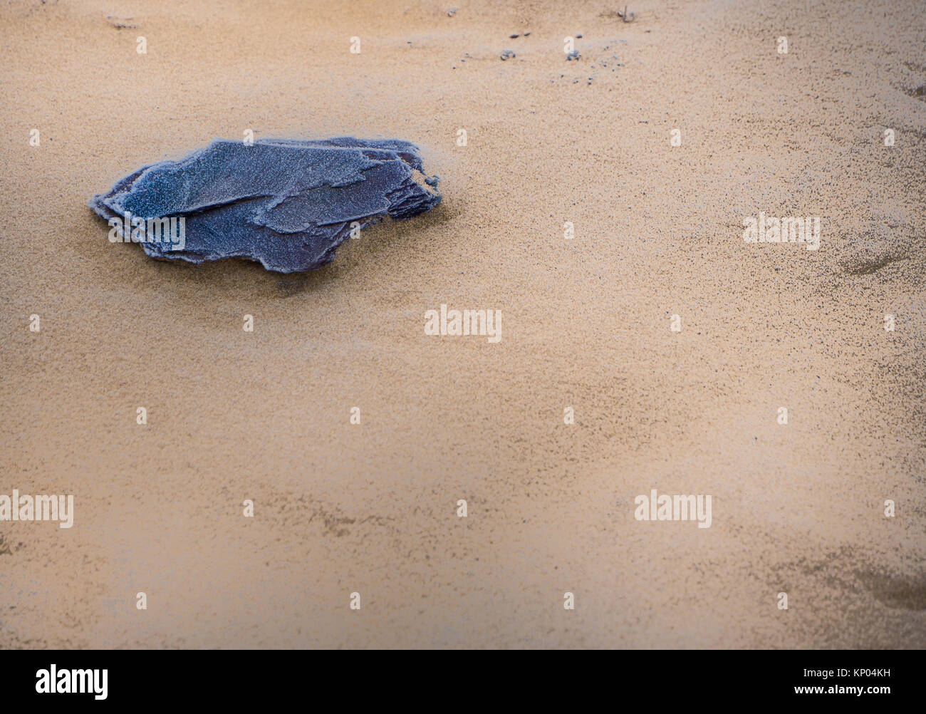 winter beach sand frosty day Stock Photo - Alamy