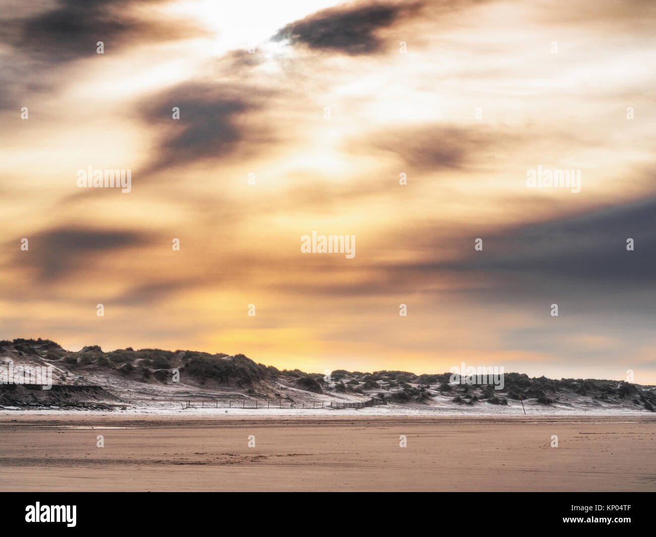 winter beach sand frosty day Stock Photo - Alamy