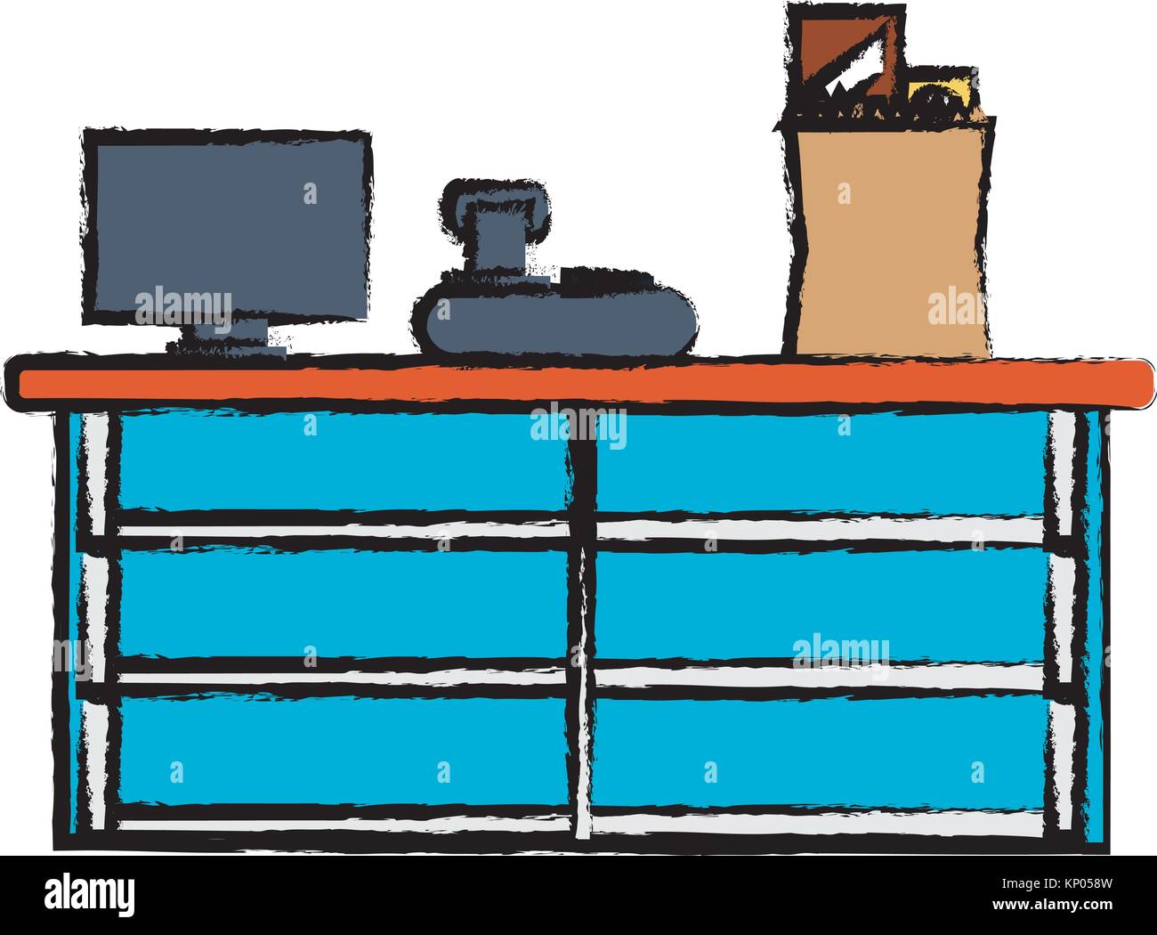 supermarket cash register design Stock Vector Image & Art - Alamy