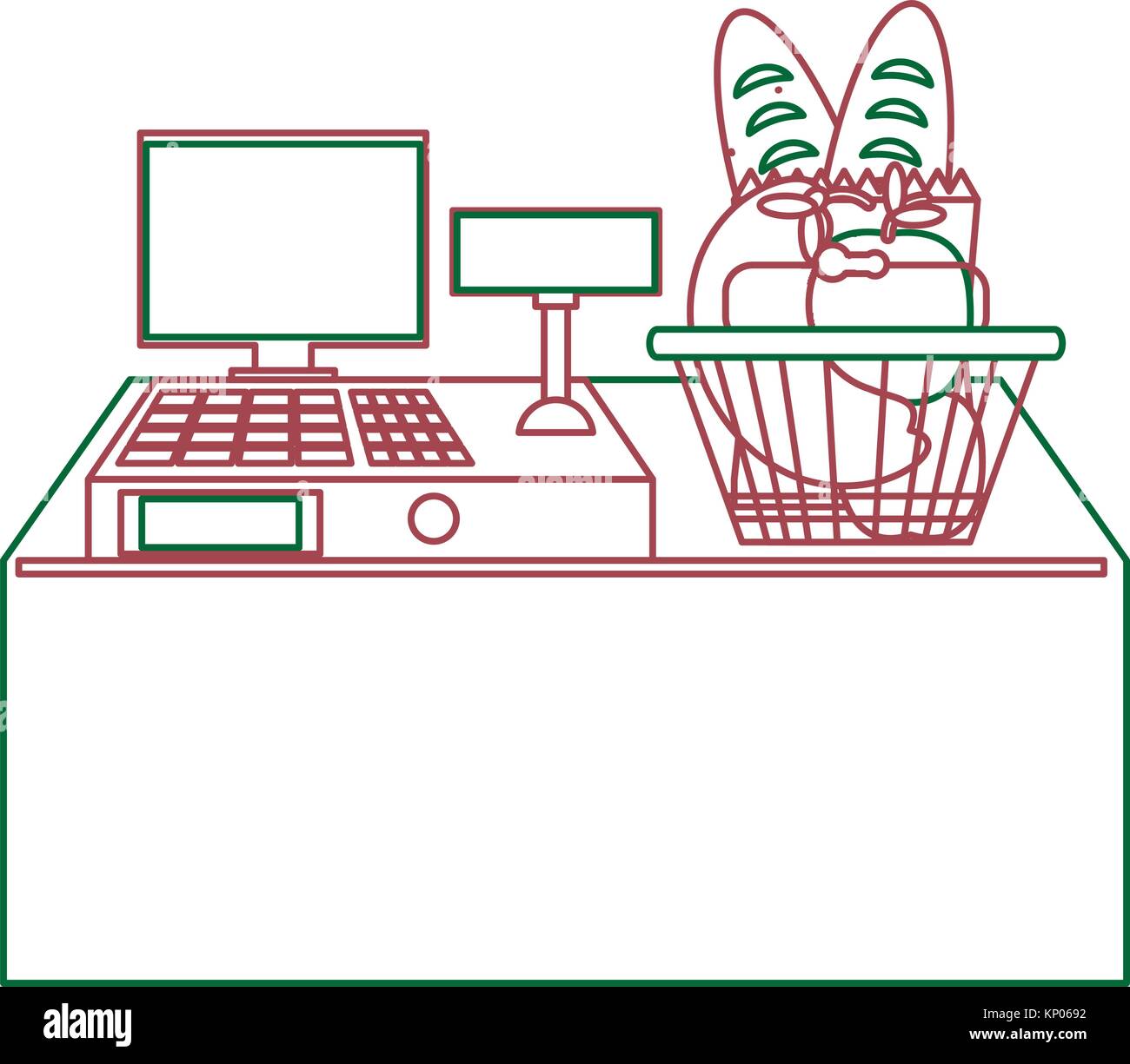 Convenience store interior counter Stock Vector Images - Alamy