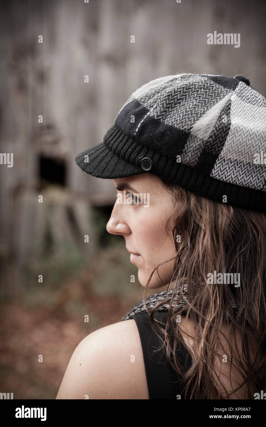 Woman Standing Sideways Profile High Resolution Stock Photography and ...