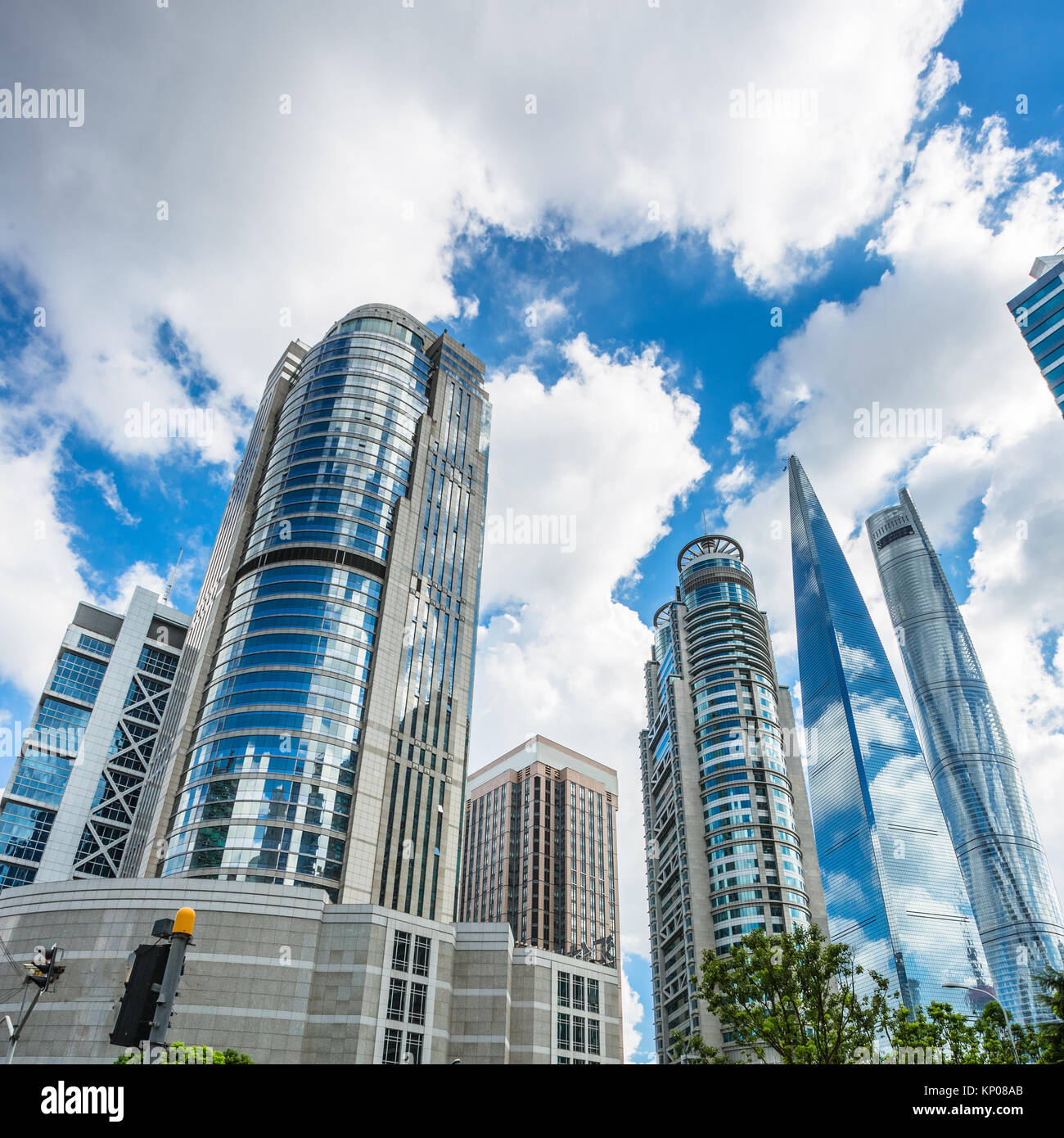 Skyscrapers from a low angle view in modern city of China Stock Photo ...