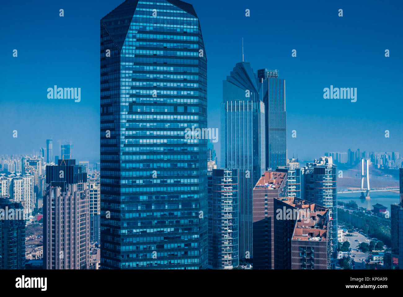 modern business buildings in financial district in city of China Stock ...