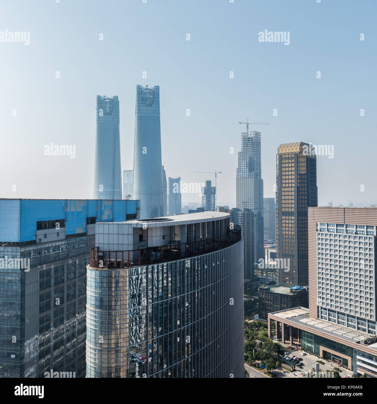 modern business buildings in financial district in city of China Stock ...
