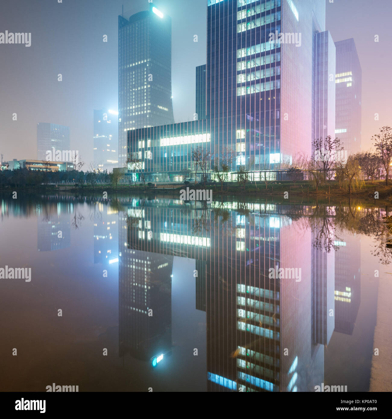 Downtown City skyline along the River in China Stock Photo - Alamy