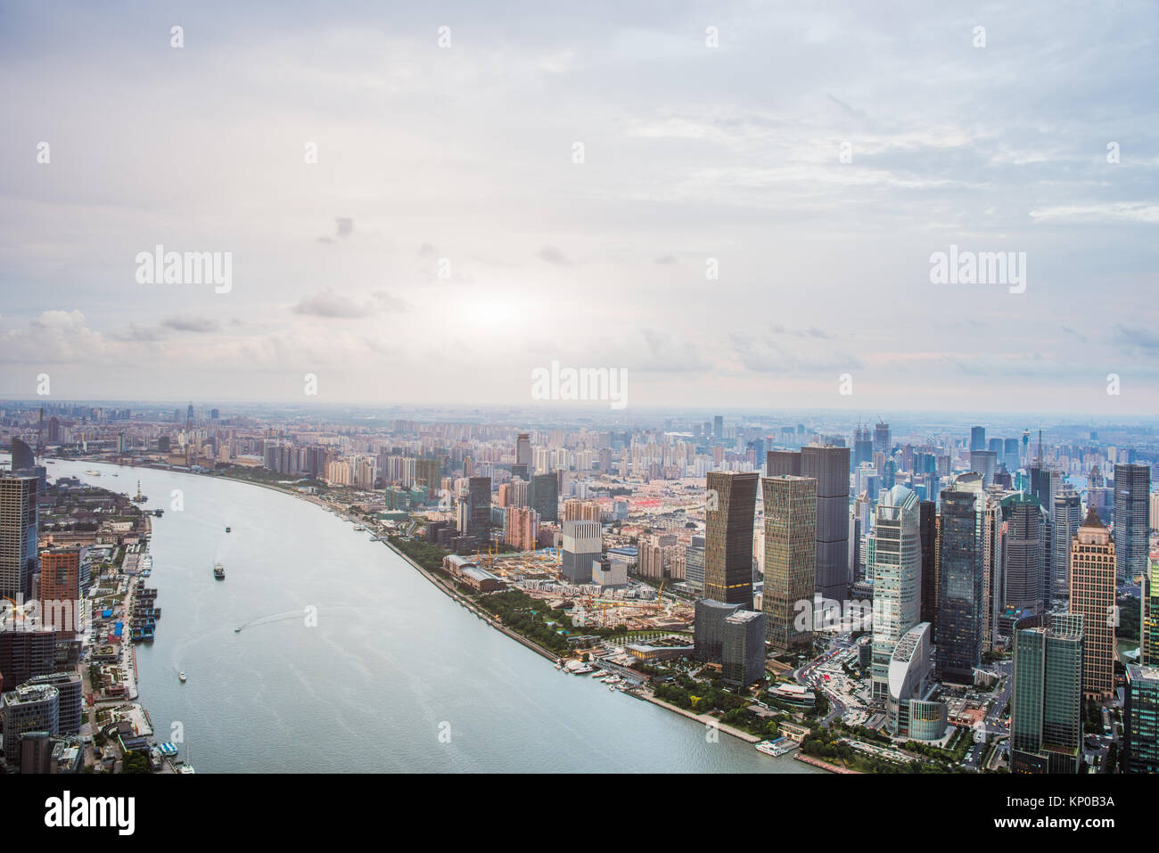 Aerial view of Shanghai skyline of China Stock Photo - Alamy