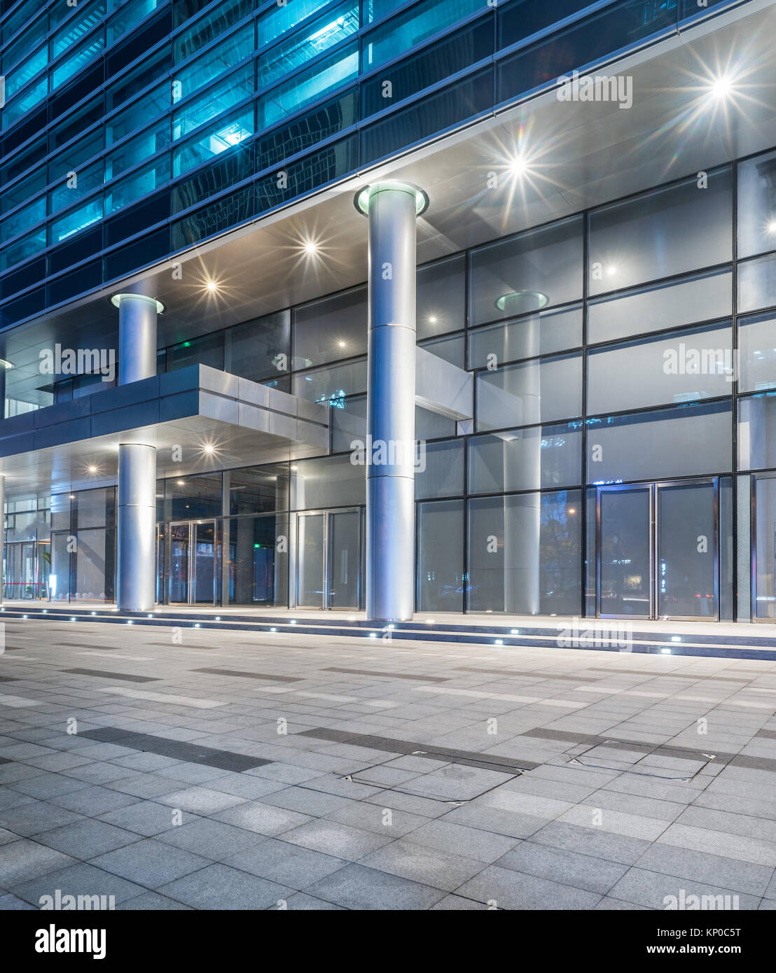 empty space front of modern business architecture in city of China ...