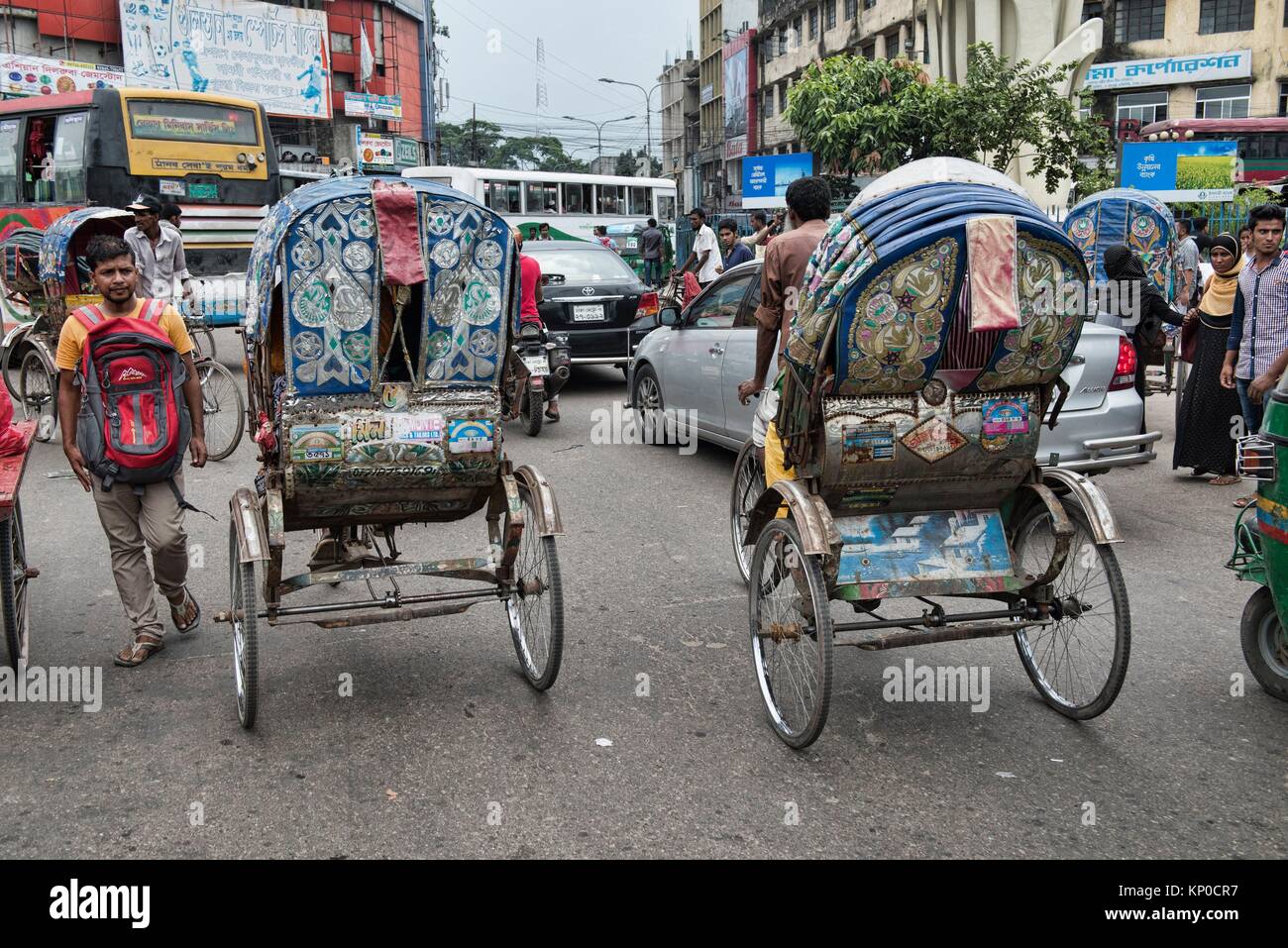 Rickshaw traffic, Dhaka, Bangladesh Stock Photo - Alamy