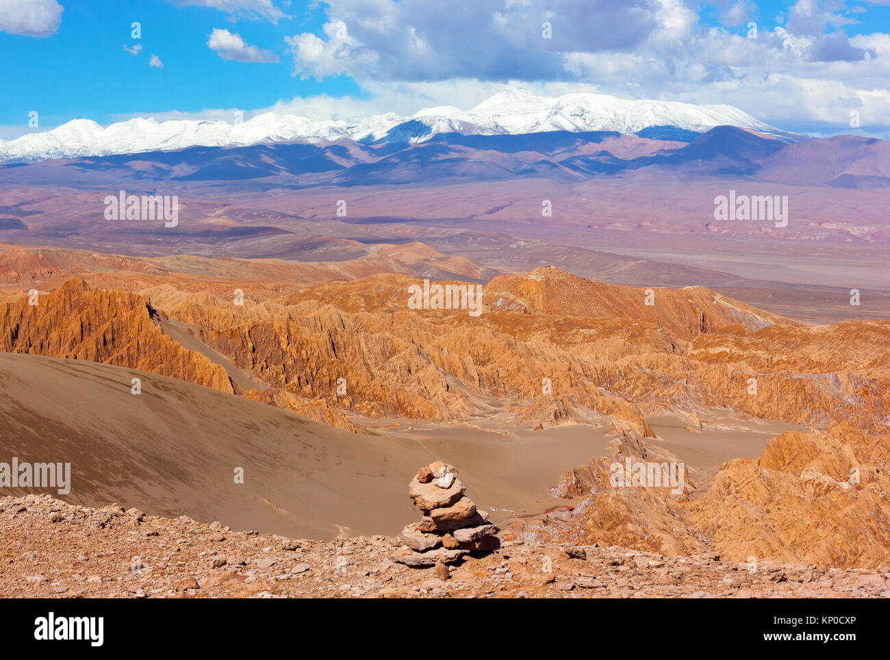 Picturesque multilayer landscape of Atacama Desert, Chile. The change ...