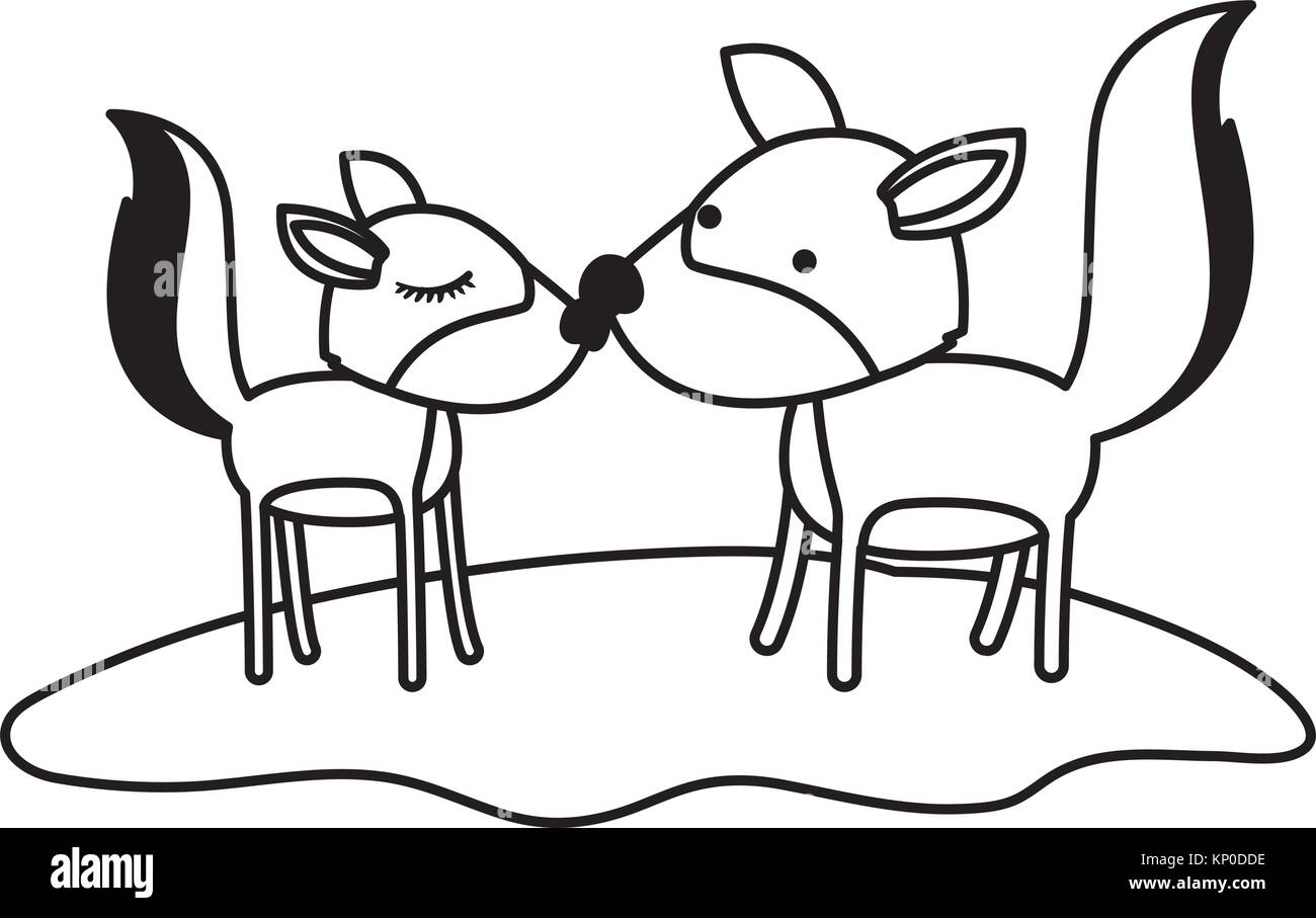 wolves couple over grass in black sections silhouette on white ...