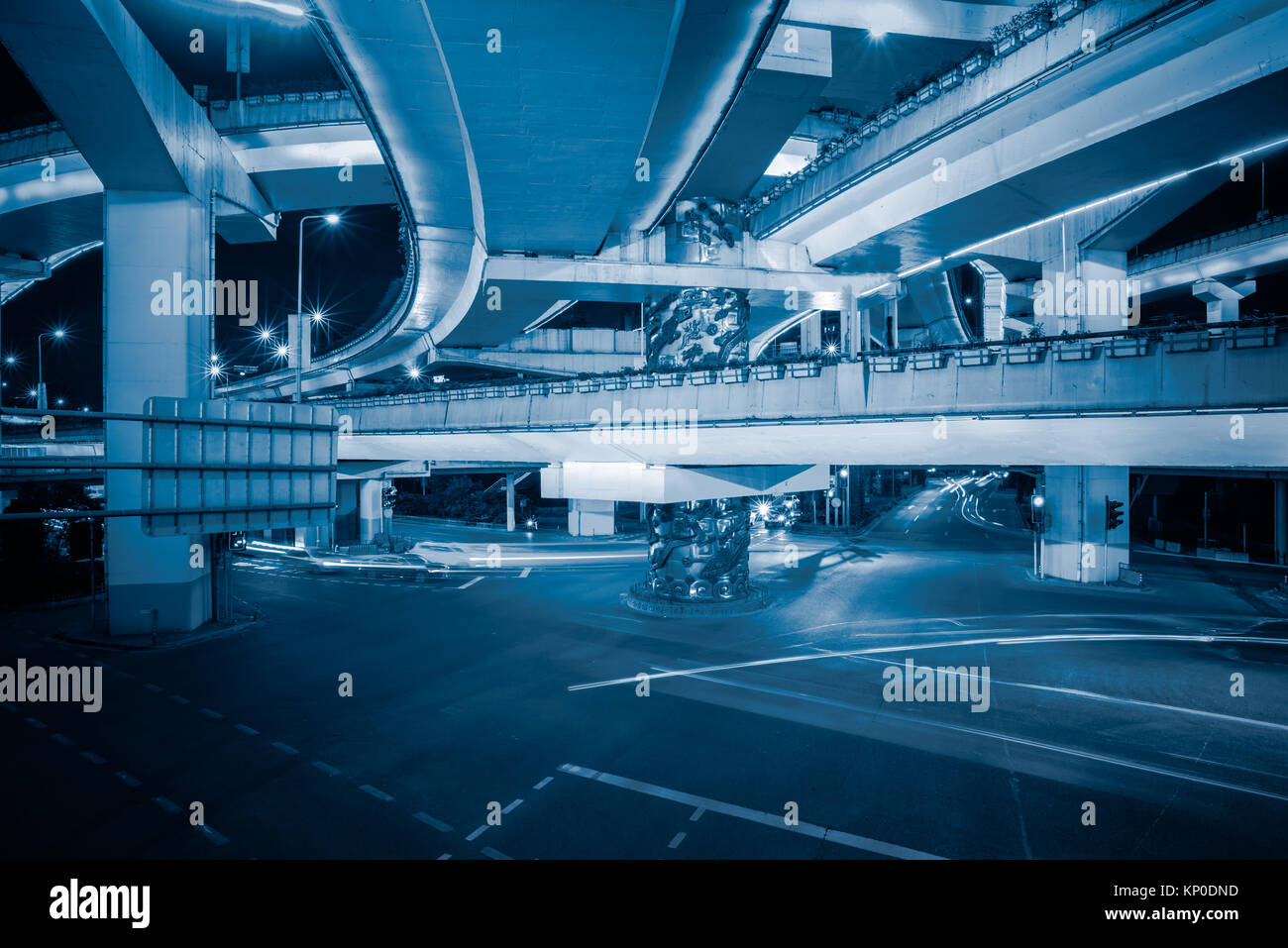Aerial View of Shanghai overpass at Night Stock Photo - Alamy