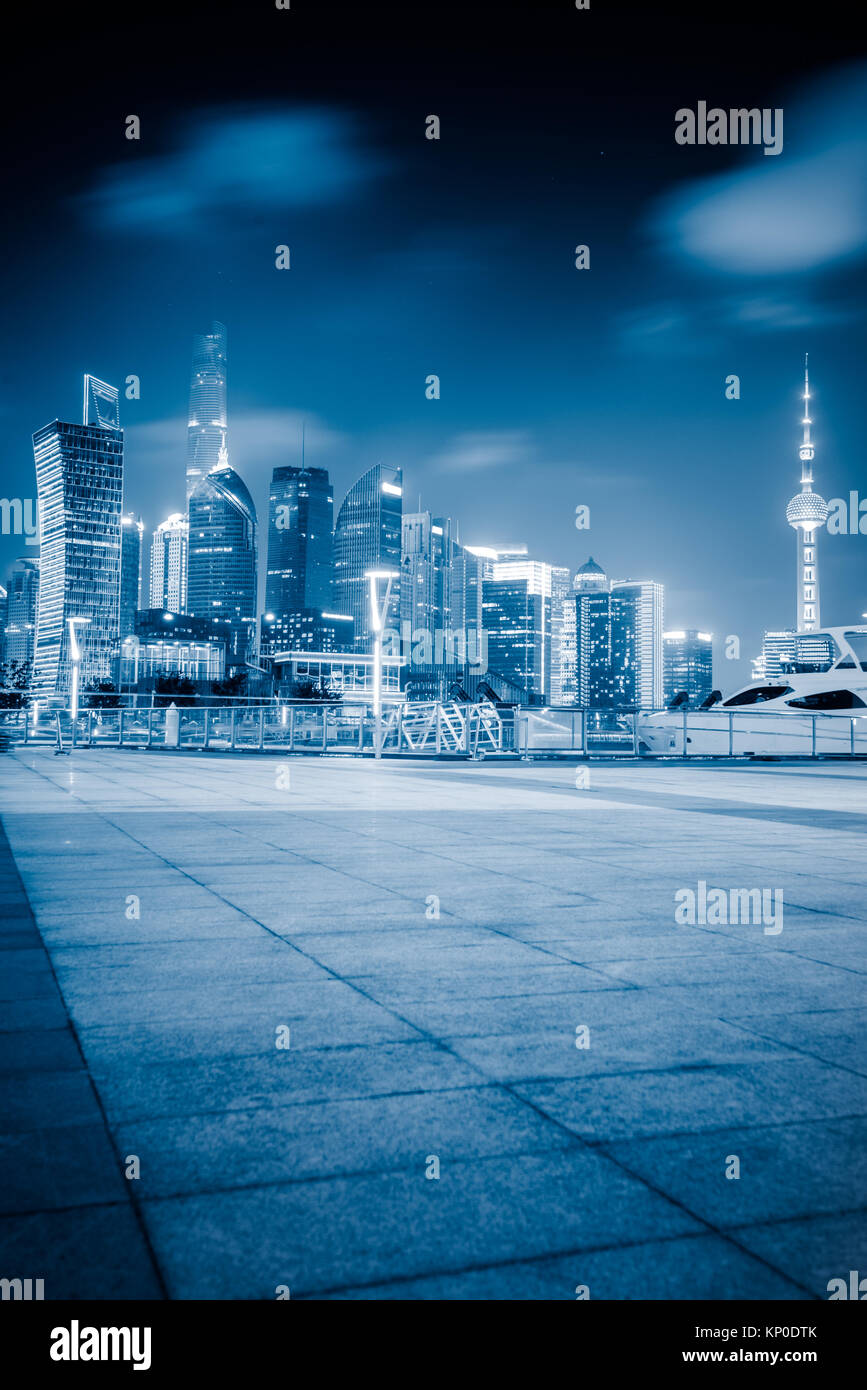 empty brick floor front of modern building in Shanghai Stock Photo - Alamy