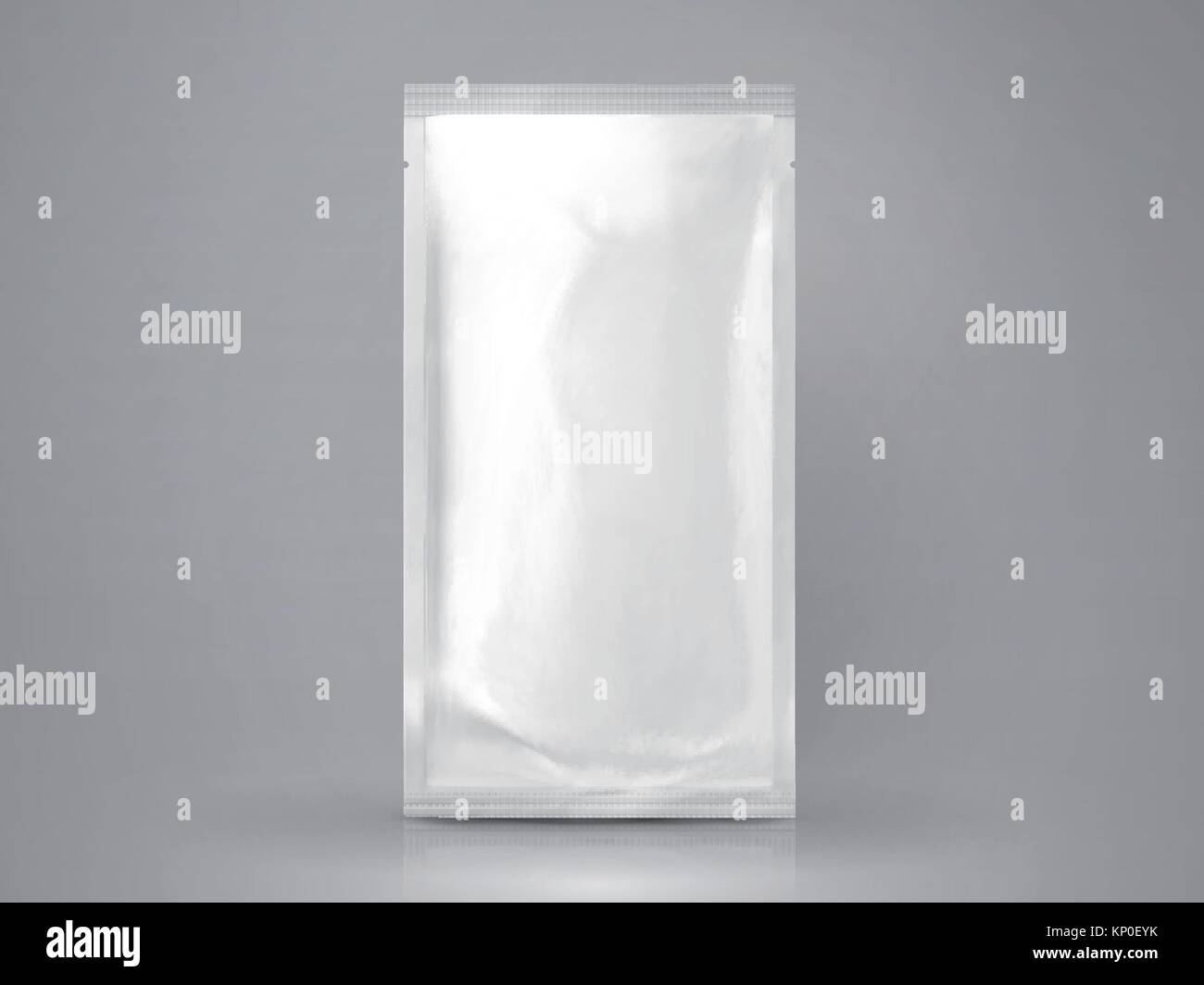 Facial mask or eye mask package, blank foil package template in 3d ...