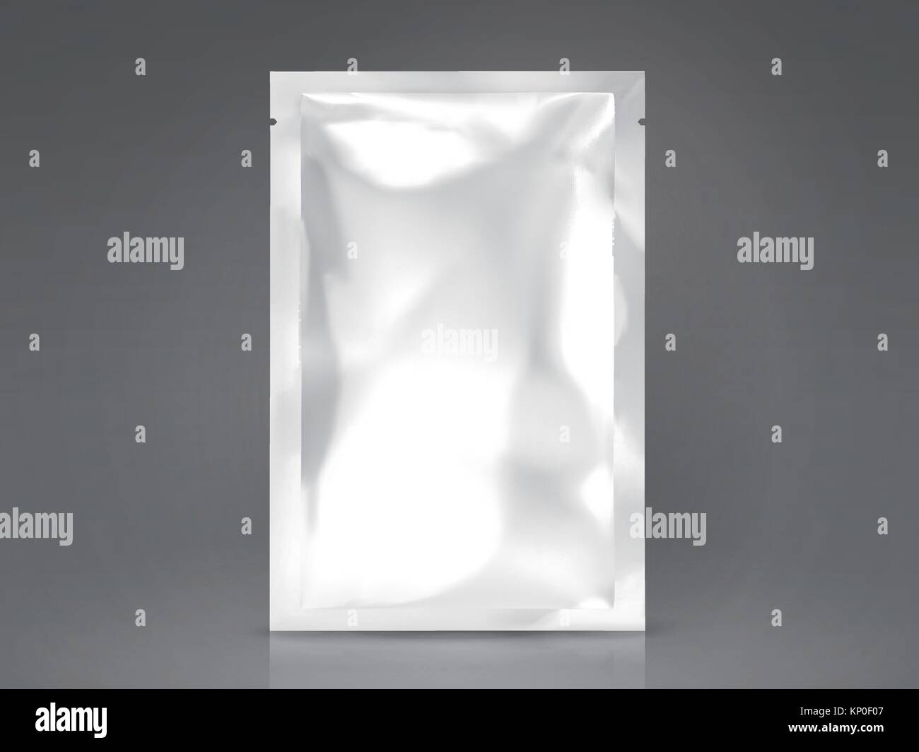 Facial mask or eye mask package, blank foil package template in 3d ...