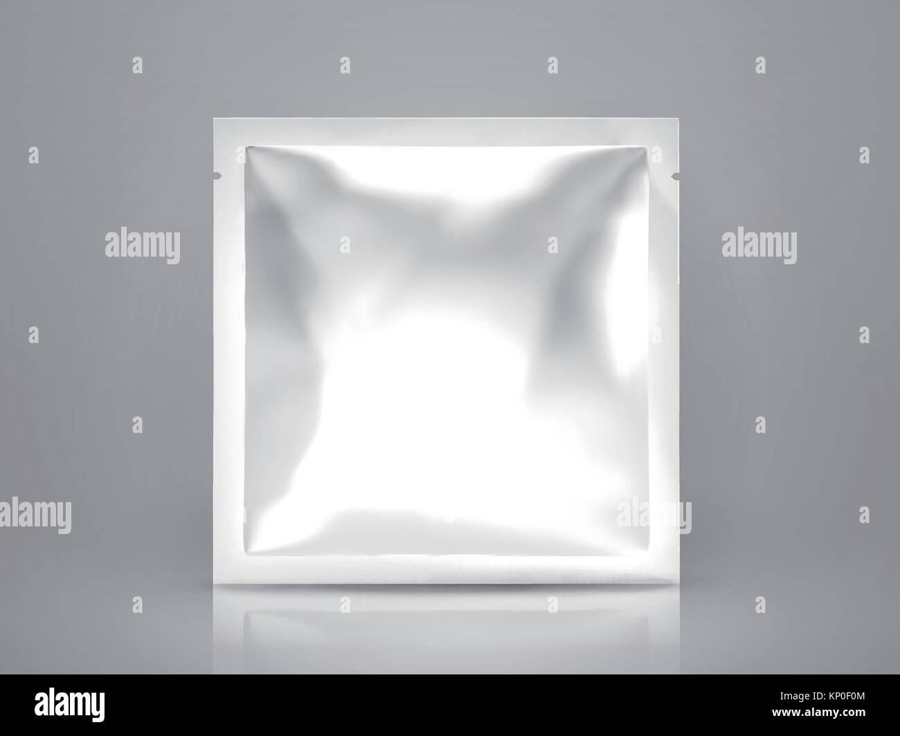 Facial mask or eye mask package, blank foil package template in 3d ...