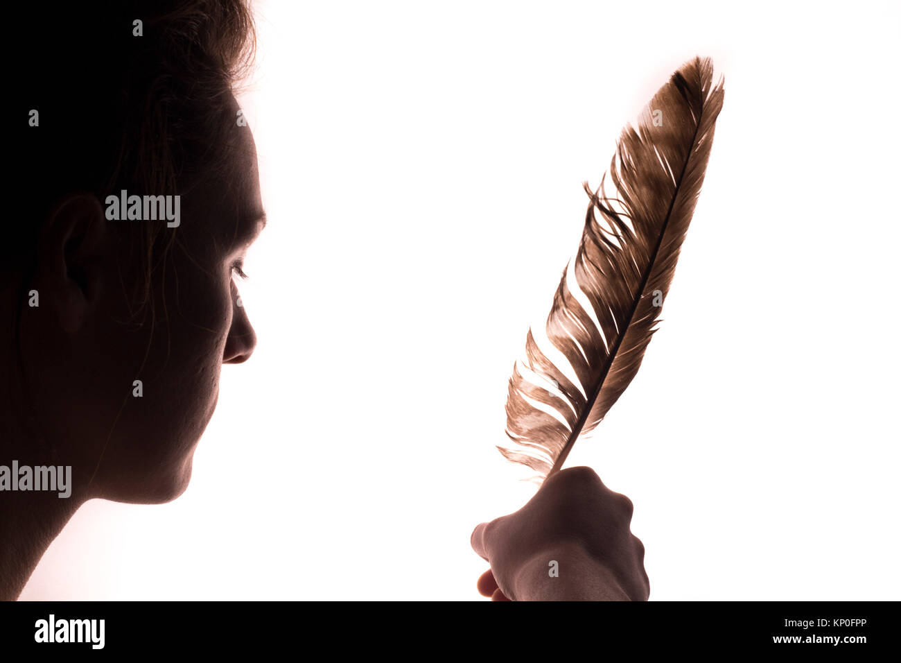 Young woman writing quill hi-res stock photography and images - Alamy