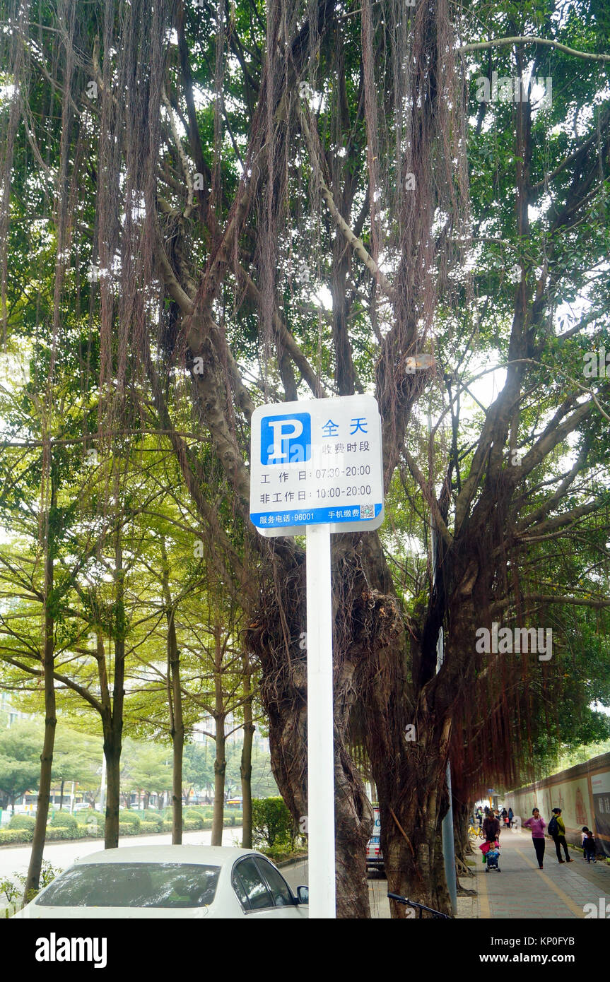 Shenzhen, China: Road parking car toll time advertising indicator Stock ...