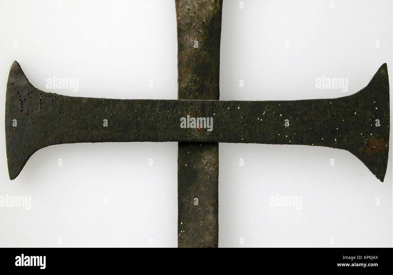 Metal cross representing Christian iconography, preserved at The ...