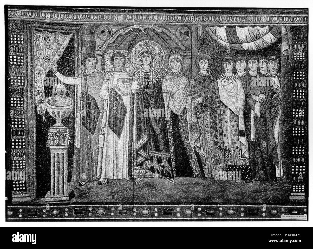 Byzantine mosaic showing Empress Theodora with her court, reflecting ...