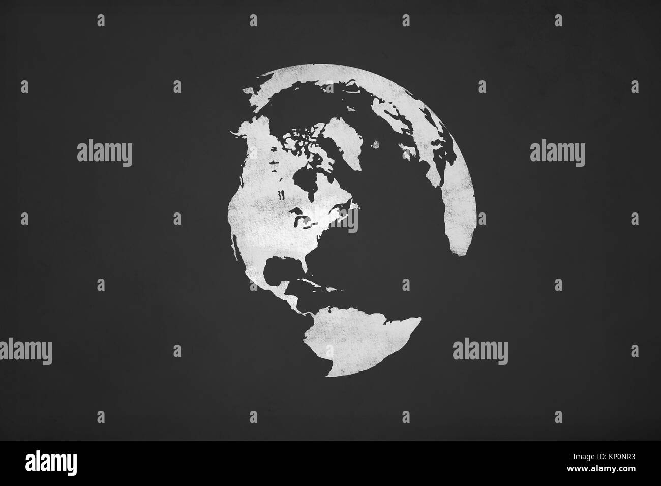 Illustrative white earth symbol on black chalk board Stock Photo - Alamy