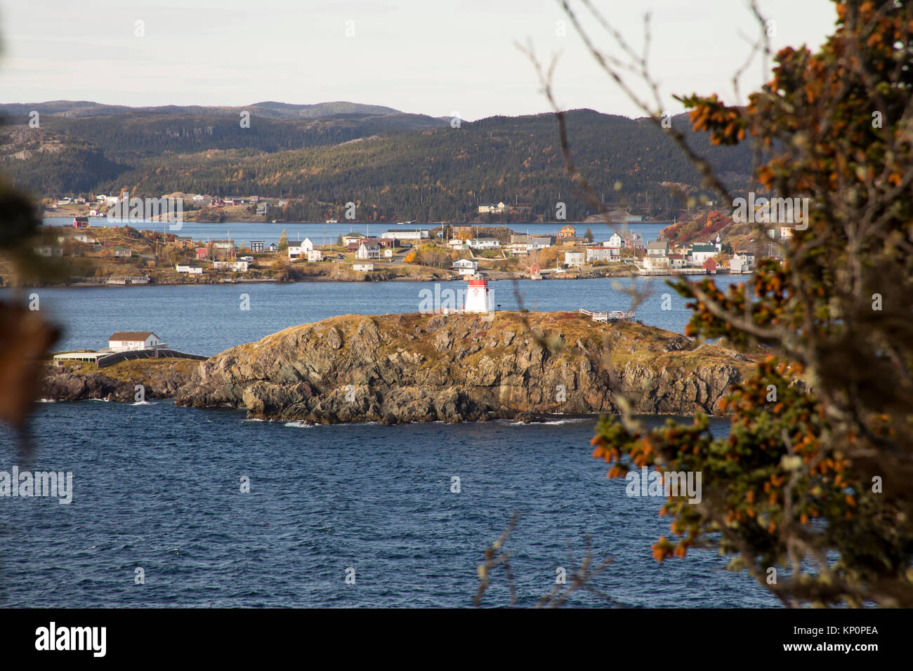 Lighthouse in Trinity Bay from Skerwink Coastline Trail in Newfoundland ...
