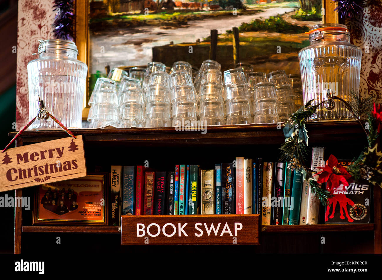 Restaurant Traditional Christmas Display Area Stock Photo - Alamy