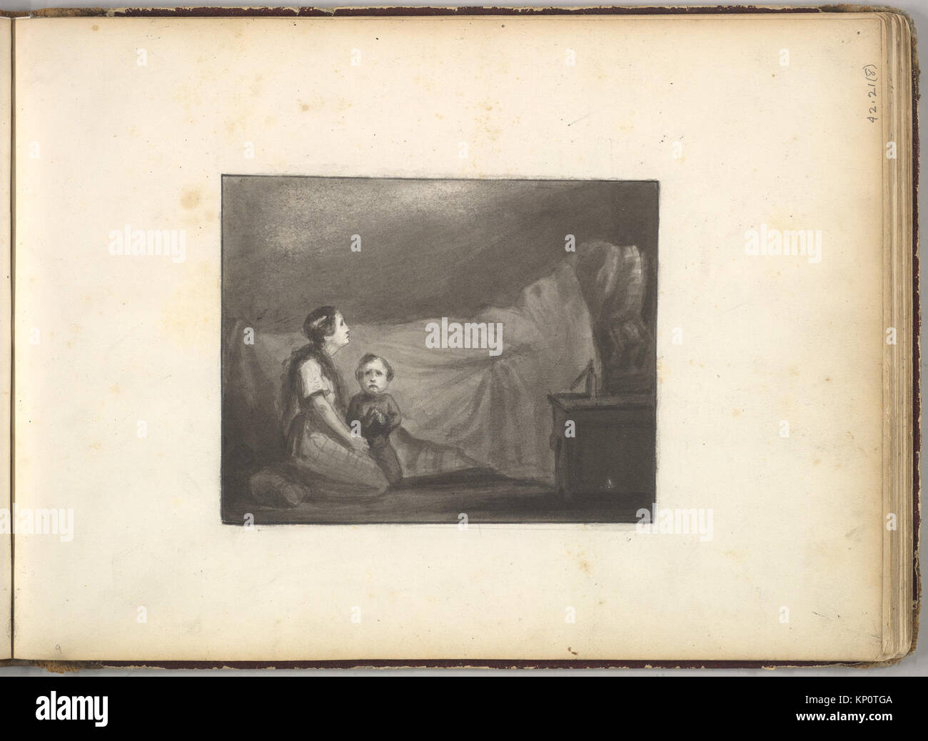 A Deathbed Scene (in Sketch Book With Drawings on Twenty-six Leaves ...