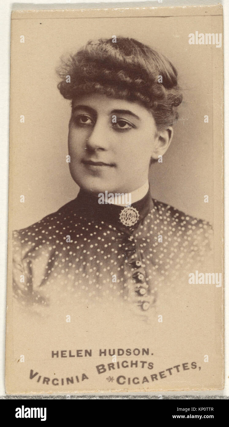 A vintage cigarette card depicting actress Helen Hudson from the ...