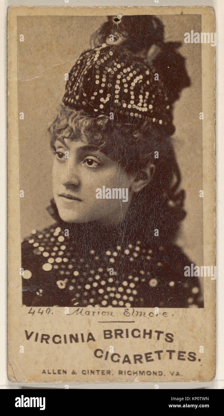 This cigarette card features Marion Elmore from the Actors and ...