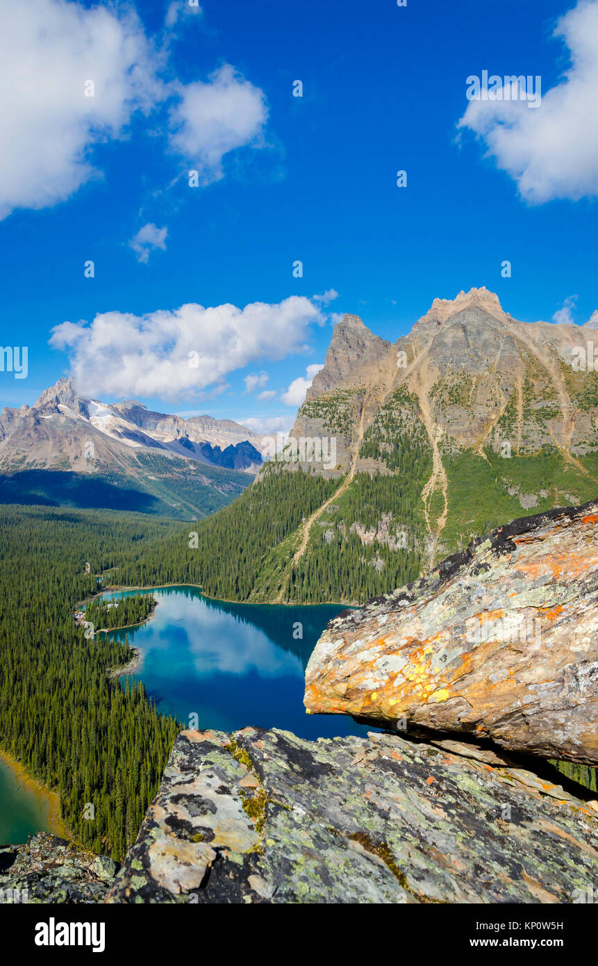 Overlooking Lake O'Hara and Mary Lake, from the Opabin Plateau, , Yoho ...