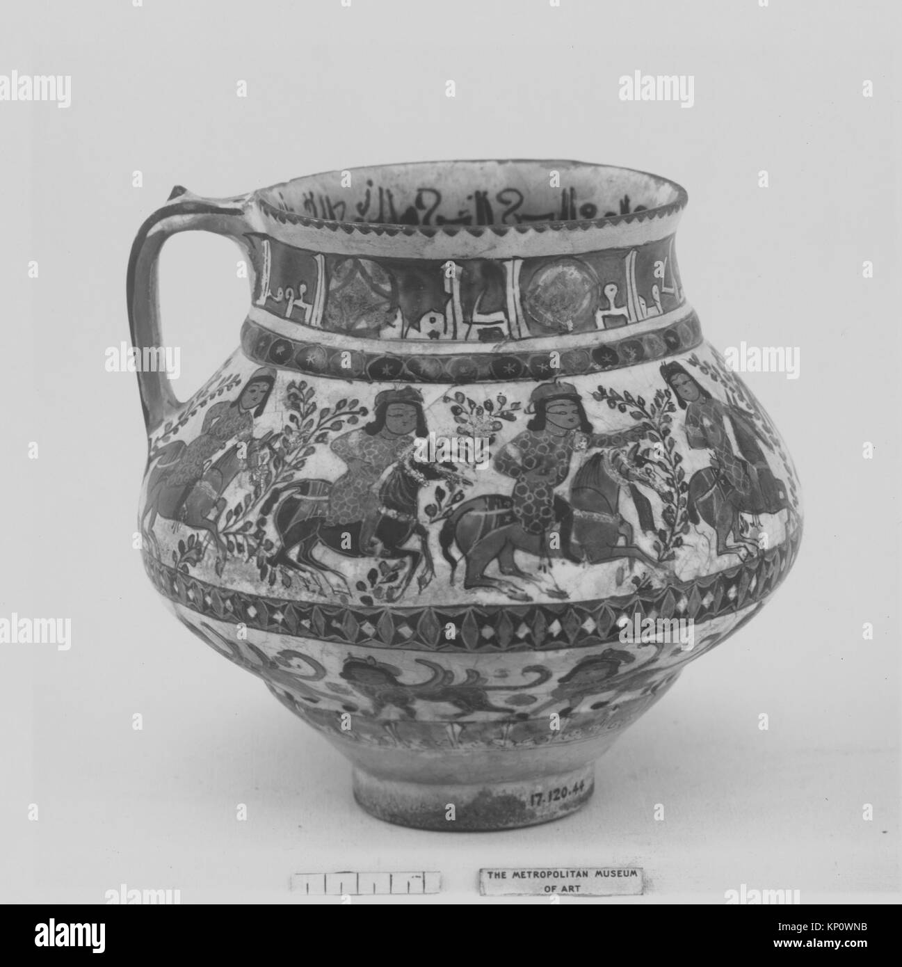 An ancient ewer from MET 36574 decorated with horsemen and sphinxes ...
