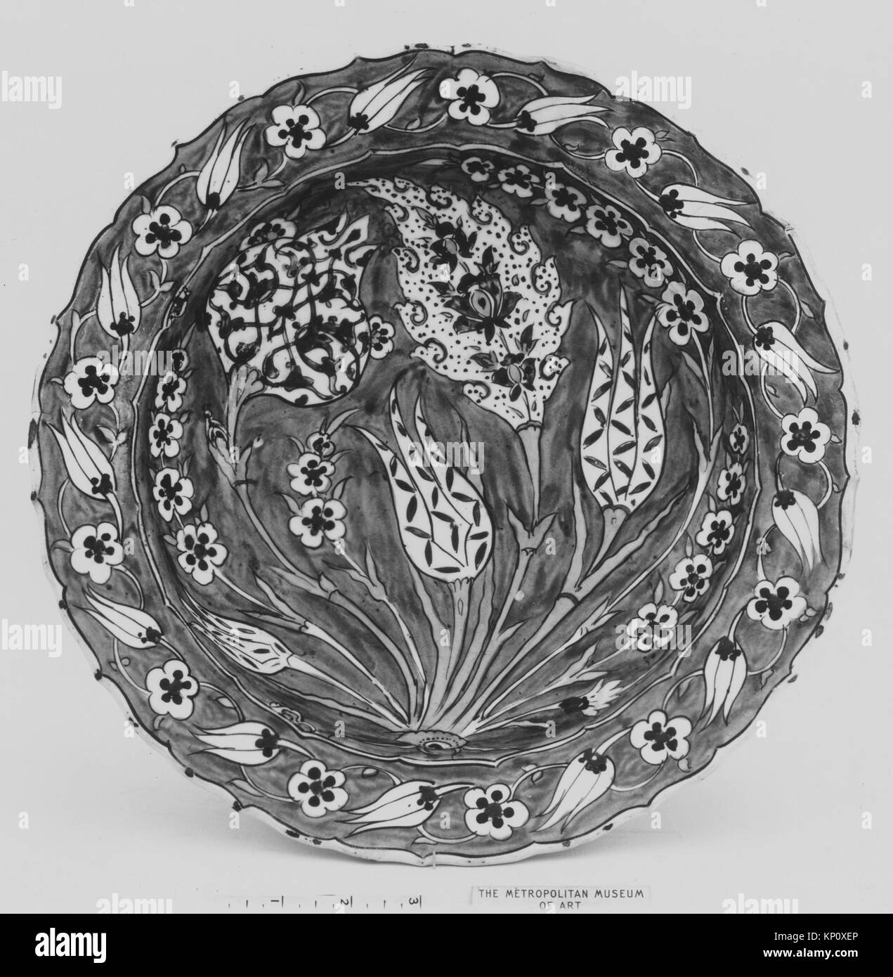 Blue-ground Dish with Floral Design MET 36563 446895 Stock Photo - Alamy