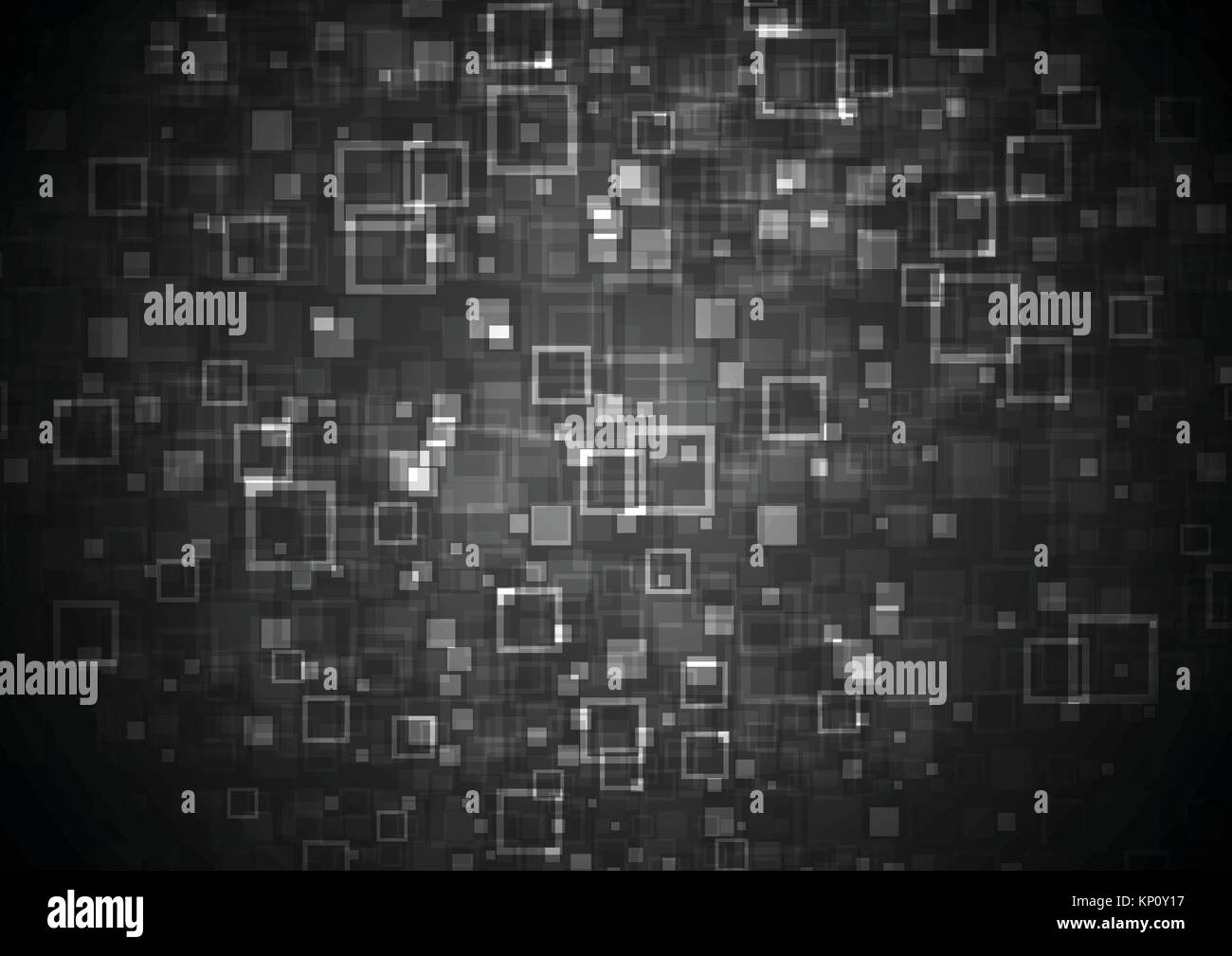 Black abstract tech geometric background with squares. Vector design ...
