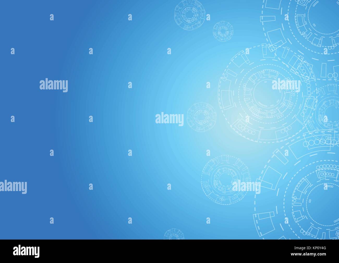 Abstract hi-tech blue minimal background with gears. Vector graphic ...