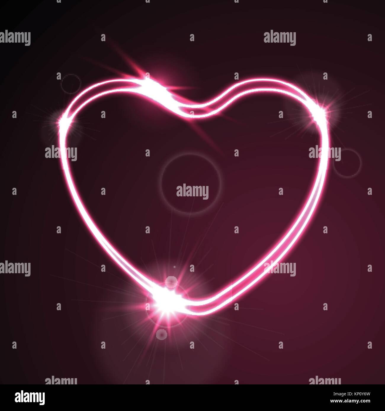 Dark pink heart, glowing neon effect abstract vector background Stock ...