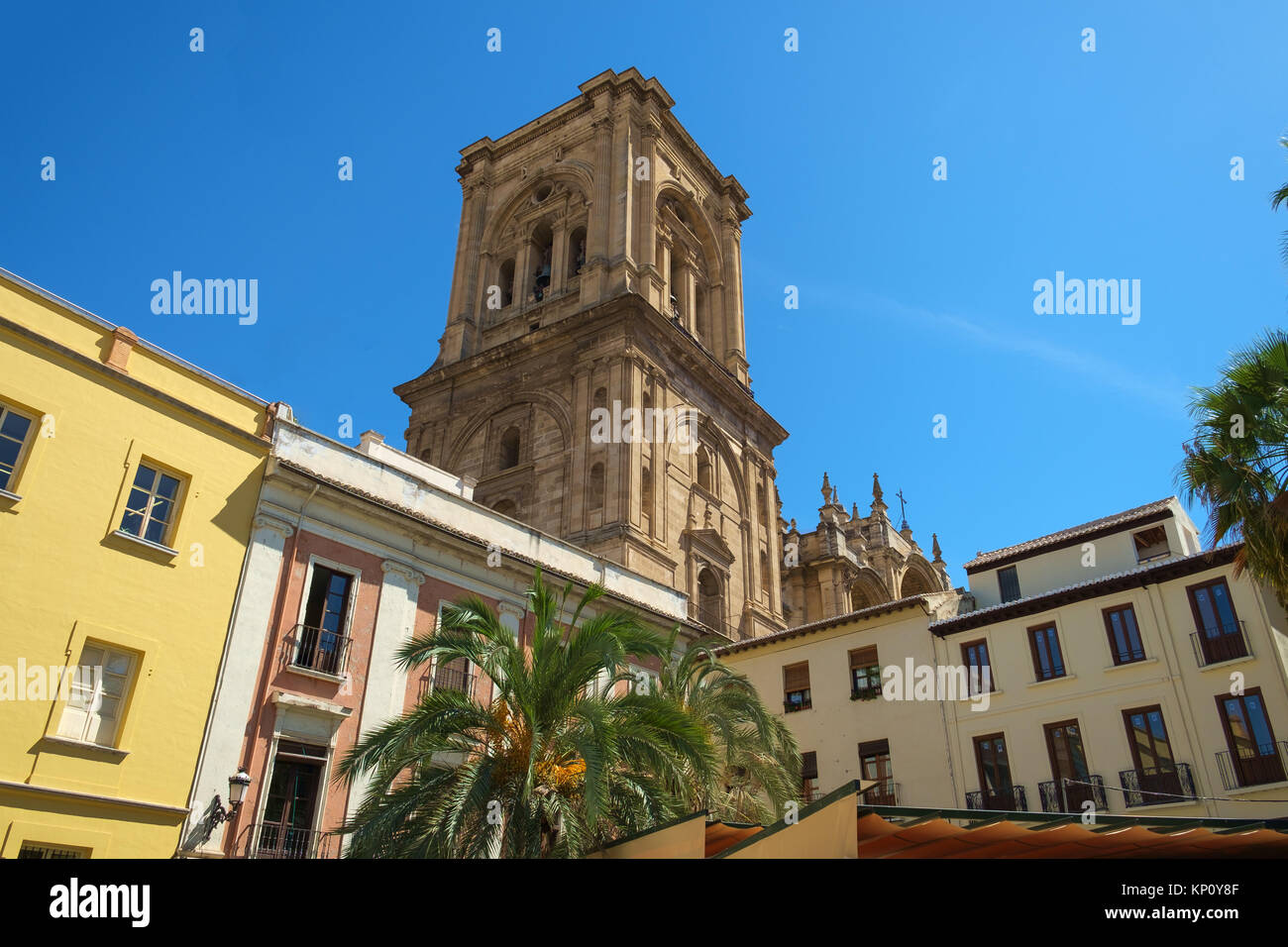 The Single Tower of Granada Cathedral, Spain Stock Photo - Alamy