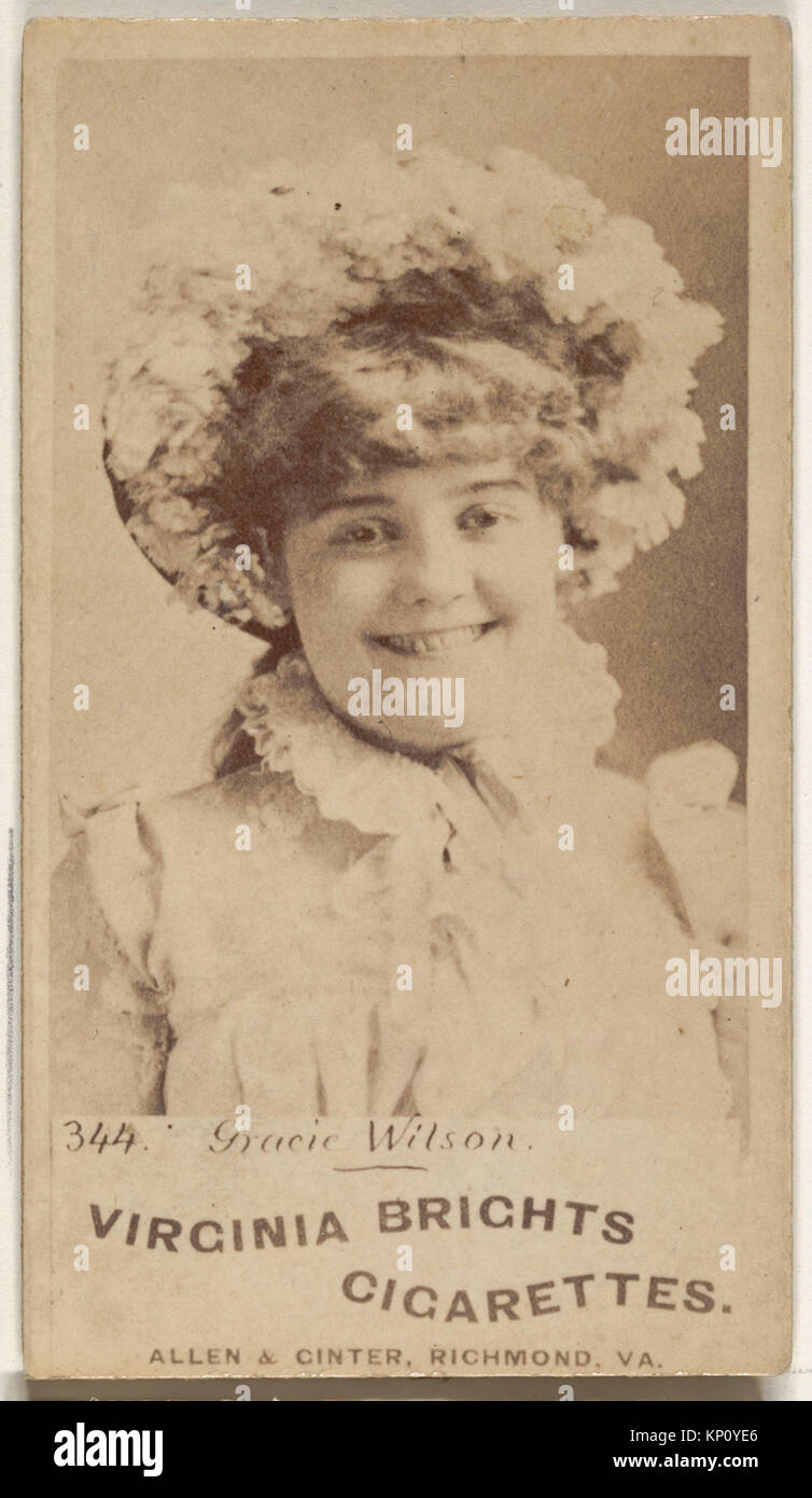 This 1888 tobacco card features Gracie Wilson, an actress from the ...