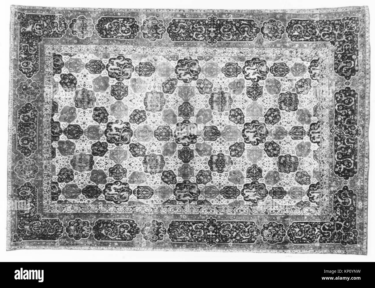 A preserved carpet at the Metropolitan Museum of Art, showing ...