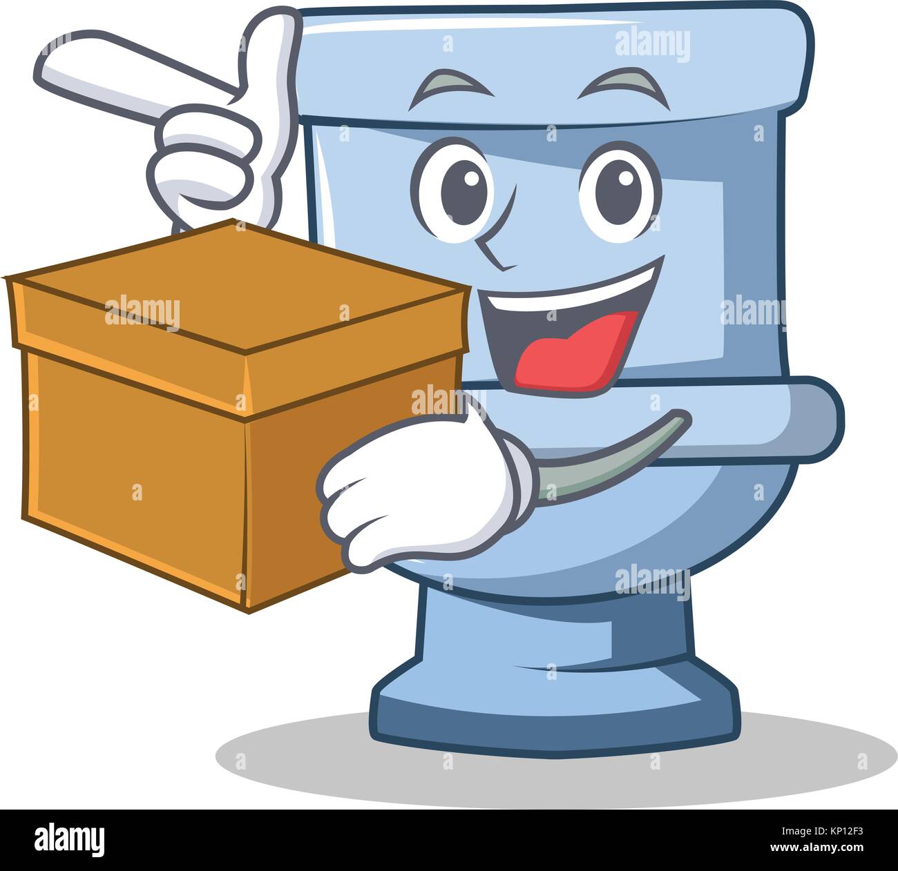 With box toilet character cartoon style Stock Vector Image & Art - Alamy