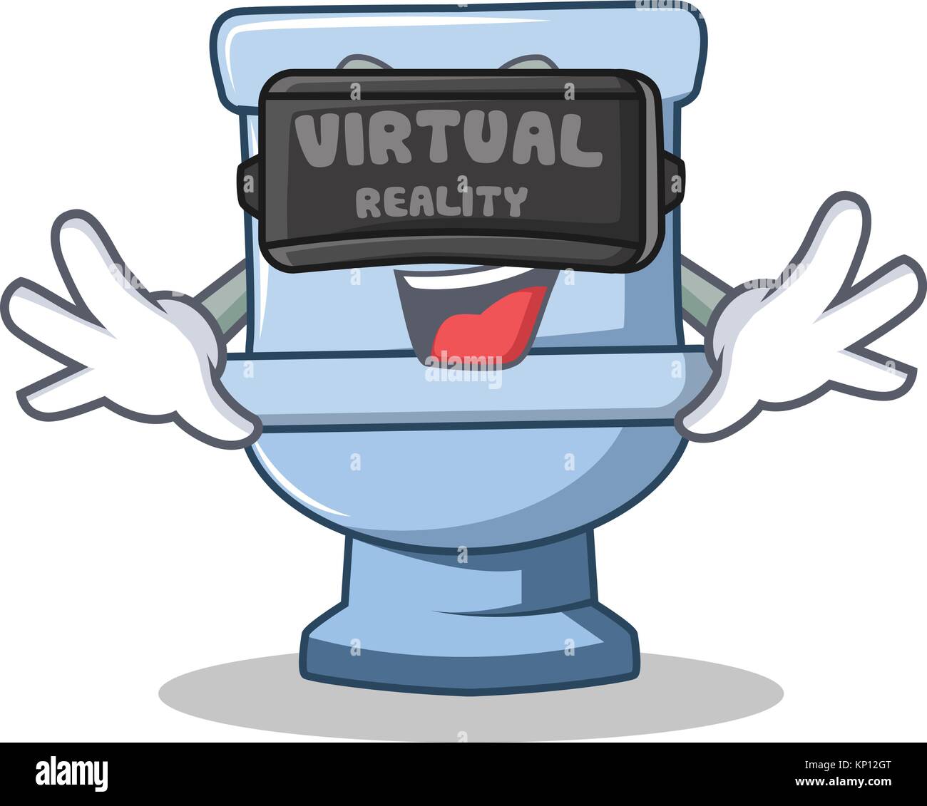 With virtual reality toilet character cartoon style Stock Vector Image ...