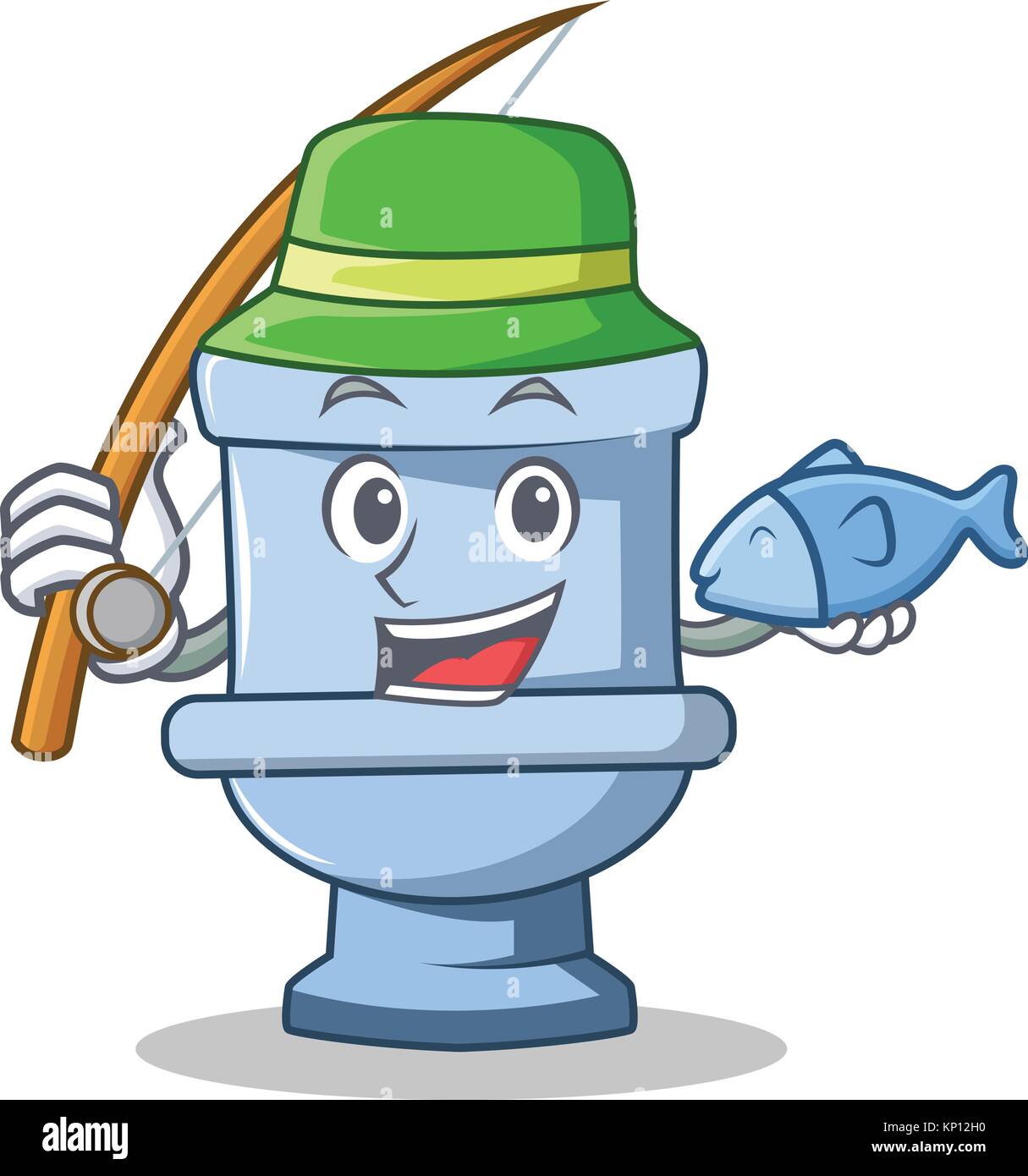 Fishing toilet character cartoon style Stock Vector Image & Art - Alamy